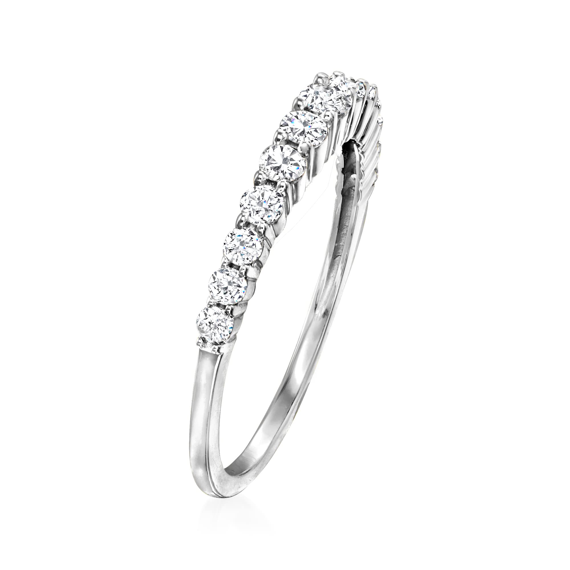 Ross-Simons 0.50 ct. t.w. Diamond Graduated Ring in 14kt White Gold. Size 9