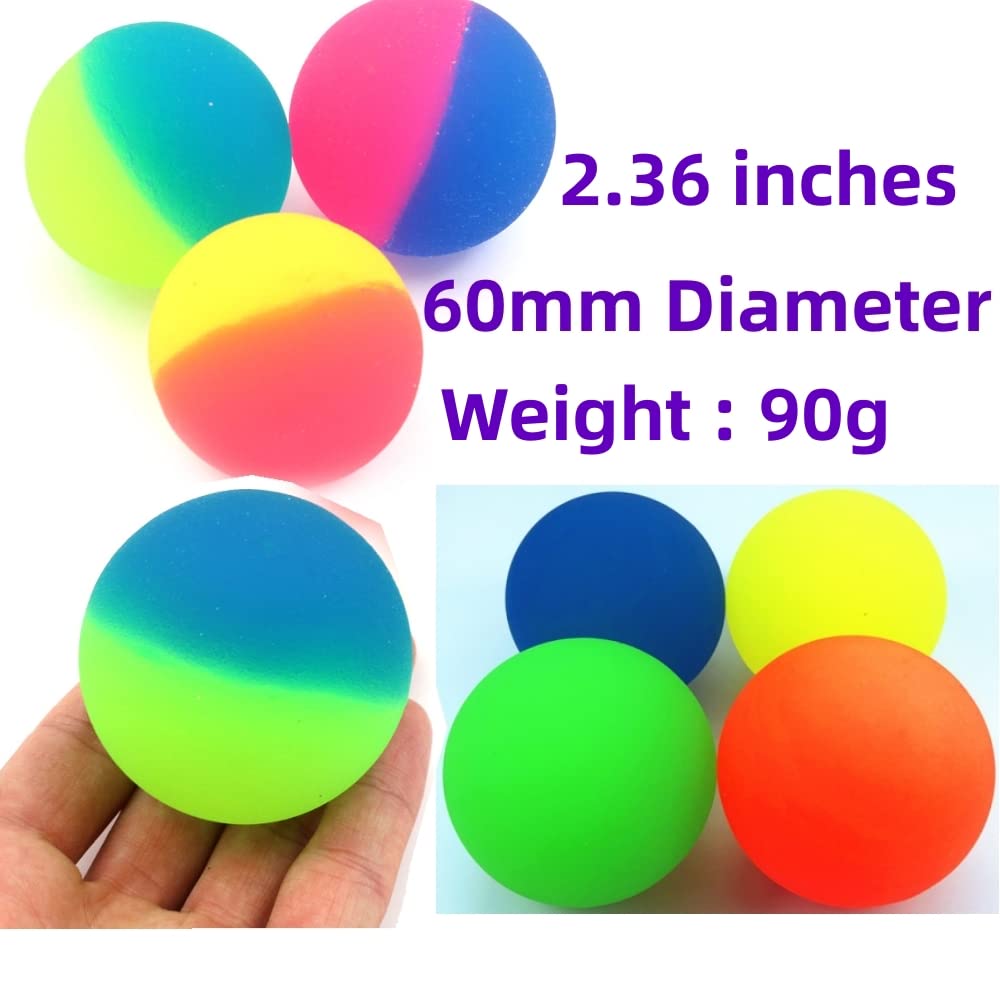 Yukoity 16 Packs of 60mm 2.36 inches Large Bouncy Balls Bulk for Vending Machine 4 Mixed Pattern, Glow in The Dark Bouncing Balls