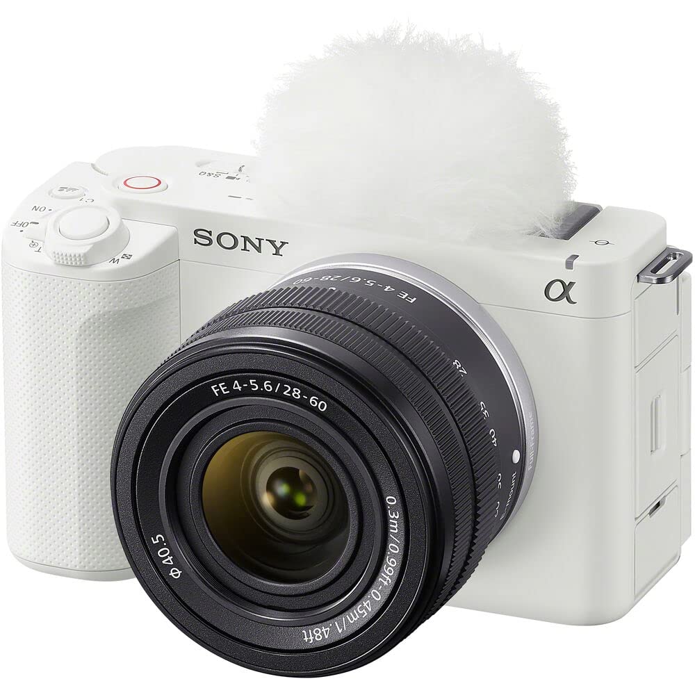 Sony ZV-E1 Mirrorless Camera with 28-60mm Lens | White Bundle with 64GB Memory Card + Photo Starter Kit (11 Pieces) + Camera Case + Cleaning Cloth (6 Items)