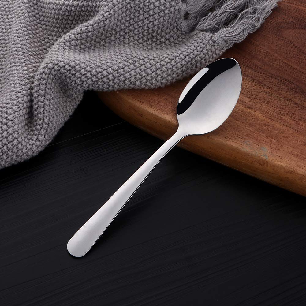 Tea Spoons 12-Piece Stainless Steel Set Use for Home, Kitchen, Restaurant- 5.86 Inches, Silver