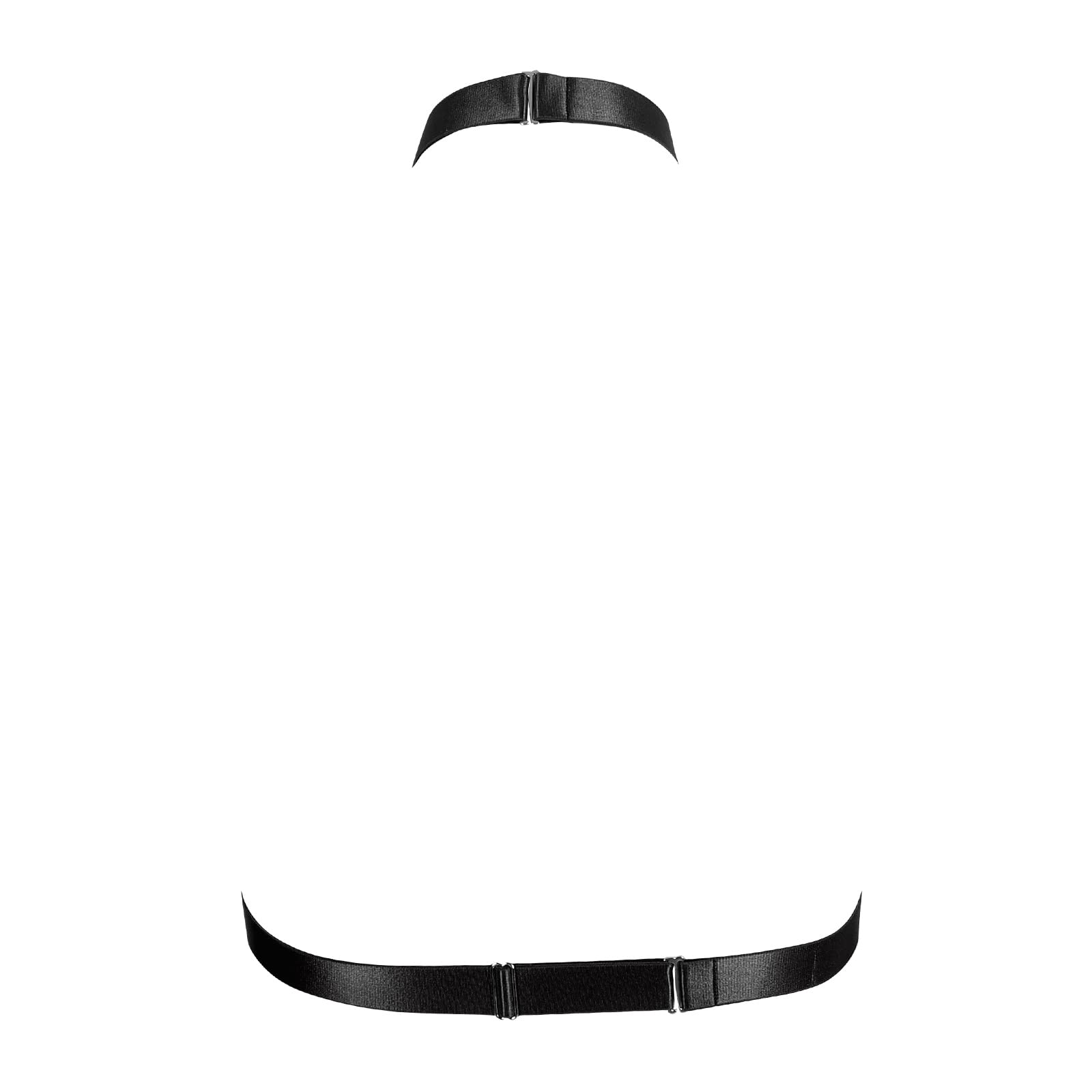 Plus Size Women Harness Top Body Chain Goth Rave Adjustable Body for Women and Girls (Black)