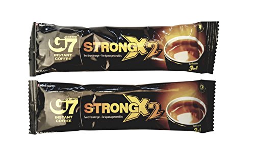 Trung Nguyen β G7 Strong X2 3 in 1 Instant Coffee β Roasted Ground Coffee Blend w/Non-dairy Creamer and Sugar β Strong and Bold β Instant Vietnamese Coffee (24 Single Serve Packets)