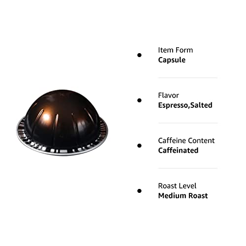 Nespresso VertuoLine Double Espresso Chiaro Coffee,Plus 1 Piece Of Dark Chocolate Salted Caramel, For Your First Cup Of Coffee