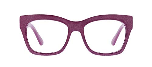 Peepers by PeeperSpecs Women's Shine On Square Blue Light Blocking Reading Glasses, Pink, 53 + 1