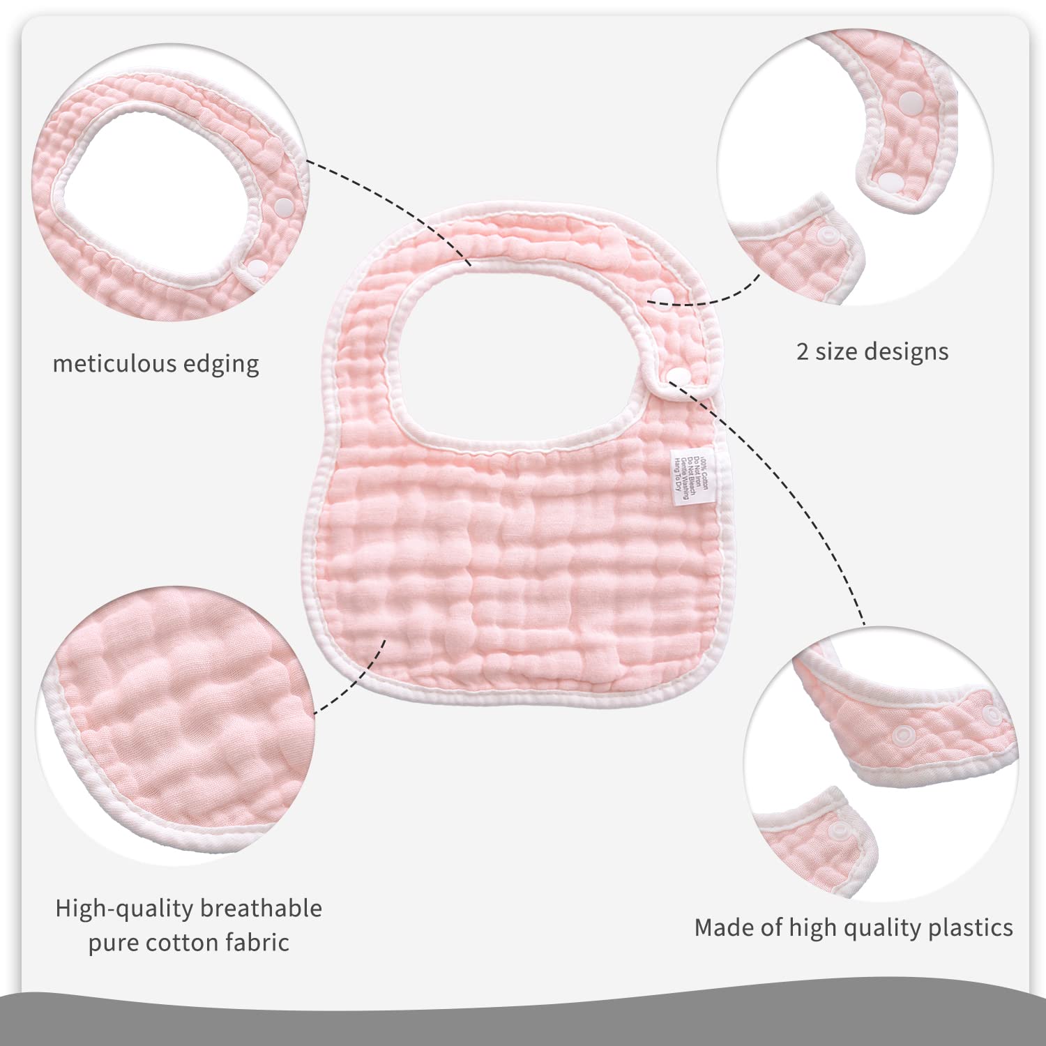 Yaacue Muslin Bibs for Baby Boys Girls Soft Absorbent 8-Layer for 0-36 Months Baby Drooling and Teething