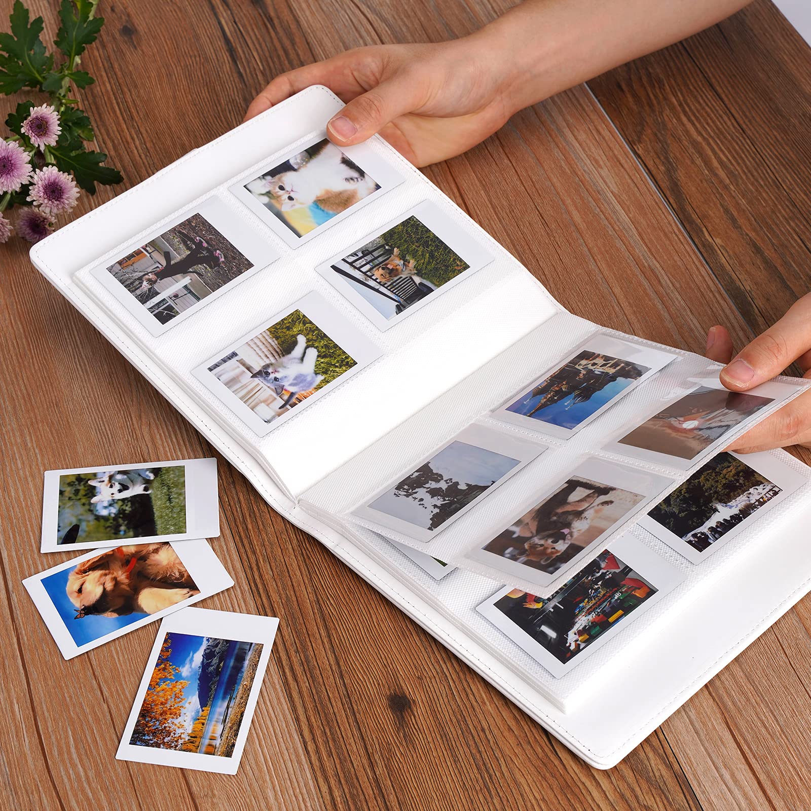 Ruibytree 256 Pockets Mini Photo Album - Fits for Fujifilm Instax Mini 12 Mini 11 Mini 9 Mini 8 Mini 40, Polaroid Snap PIC-300, Kodak Mini 3-Inch Film(white)
