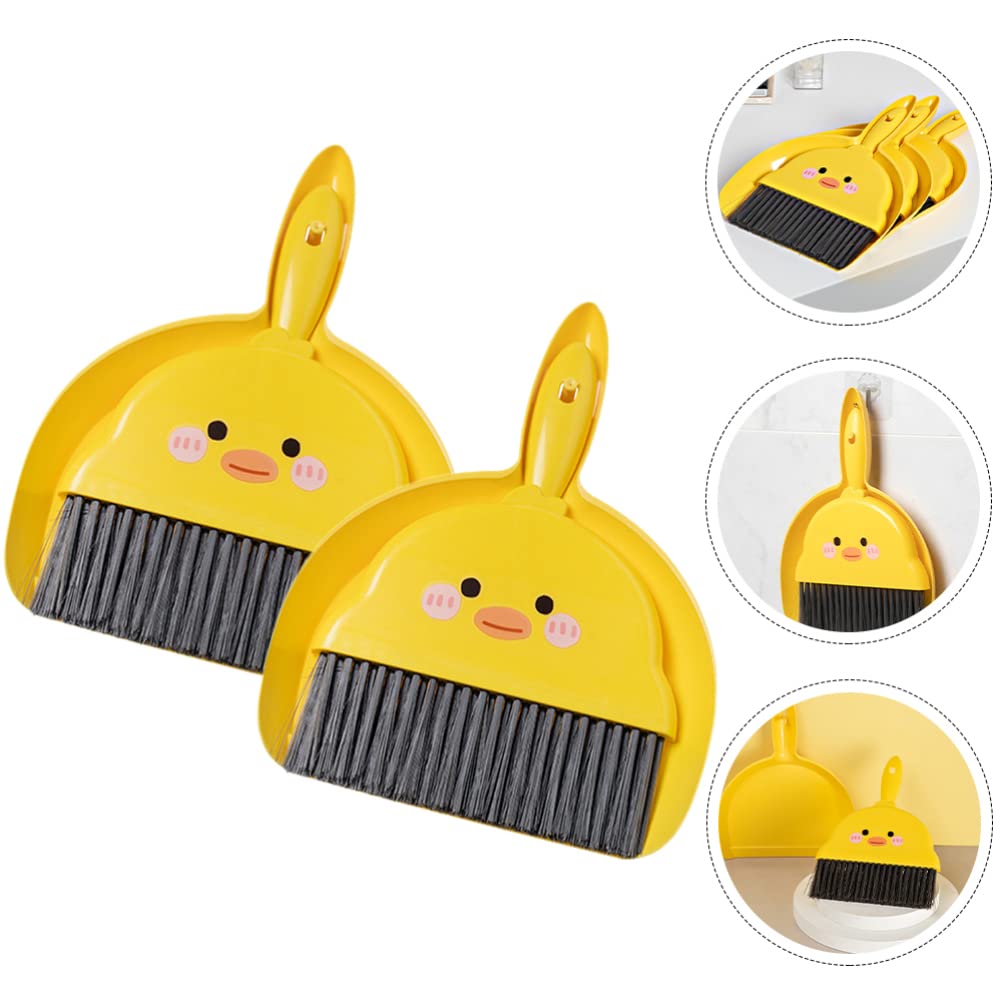 Zerodeko 2 Sets Mini Broom Set Small Broom and Dustpan Dust Broom Kids Trash Can Toys for Kids Mini Trash Cans Small Dustpan and Brush Desk The Pet Child Multifunction Suitcase