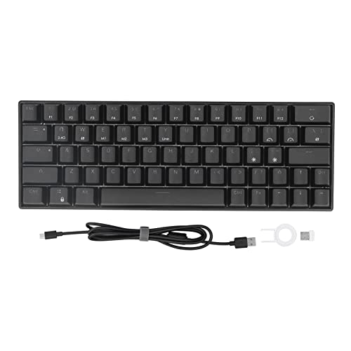 Yoidesu Wireless Mechanical Gaming Keyboard, 64 Keys Monochromatic White Light Wireless Mechanical Keyboard 3 Modes 2.4G/BT 3.0, 5.0/Type c Wired Gaming Keyboard(Red Switch)