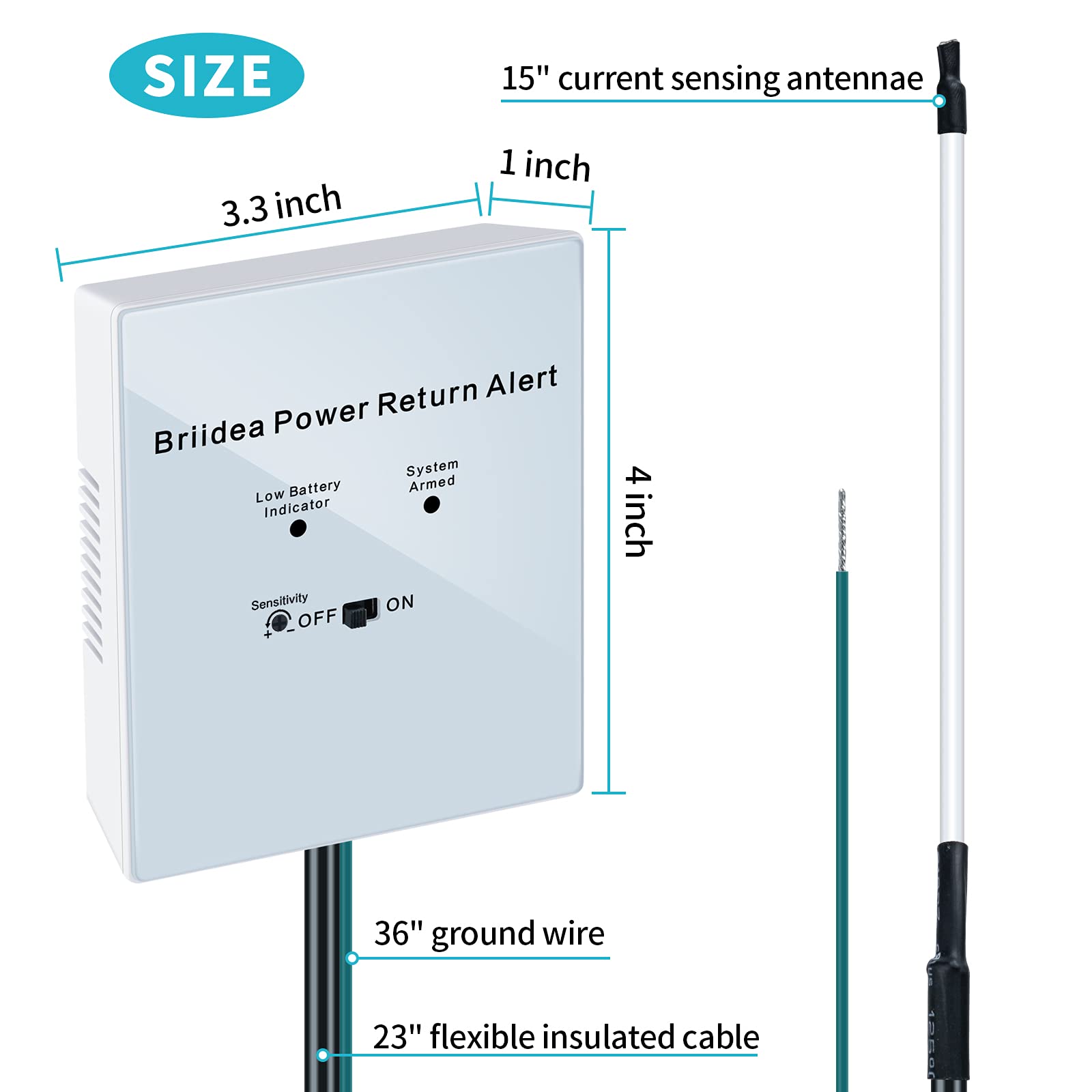 Power Return Alarm, Briidea Utility Power Back on Alert for Generator, Loud Siren with LED Indicator