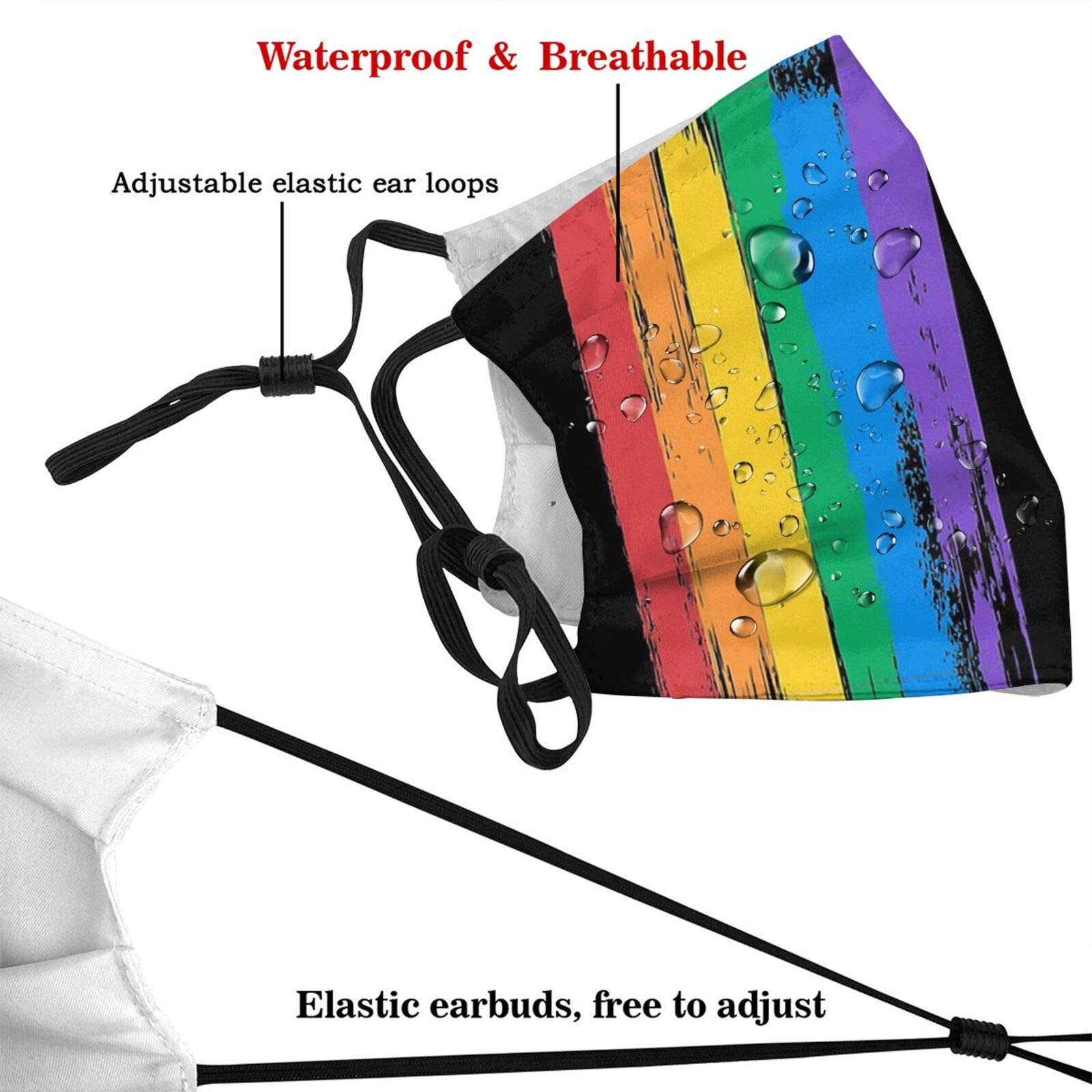 Pride Flag Lgbt Face Mask Unisex Balaclava Mouth Cover With Filter Windproof Dustproof Adjustable