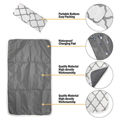Portable Diaper Changing Pad, Entyle Waterproof Baby Changing Mat, Washable Lightweight Foldable Travel Mat Station for Toddlers Infants Newborns (White)