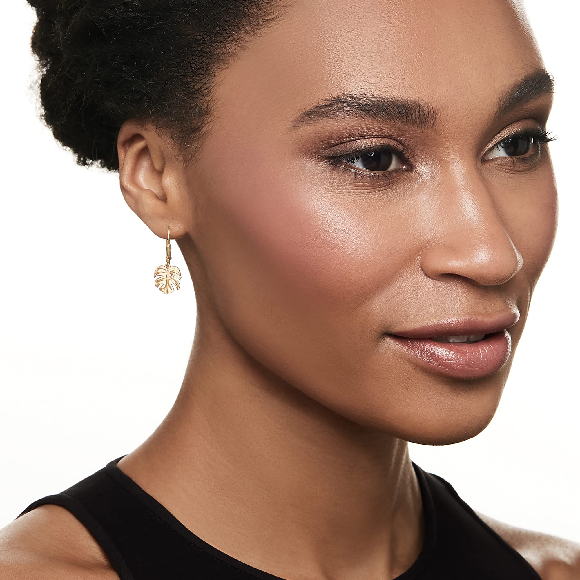 Ross-Simons 14kt Yellow Gold Monstera Leaf Drop Earrings