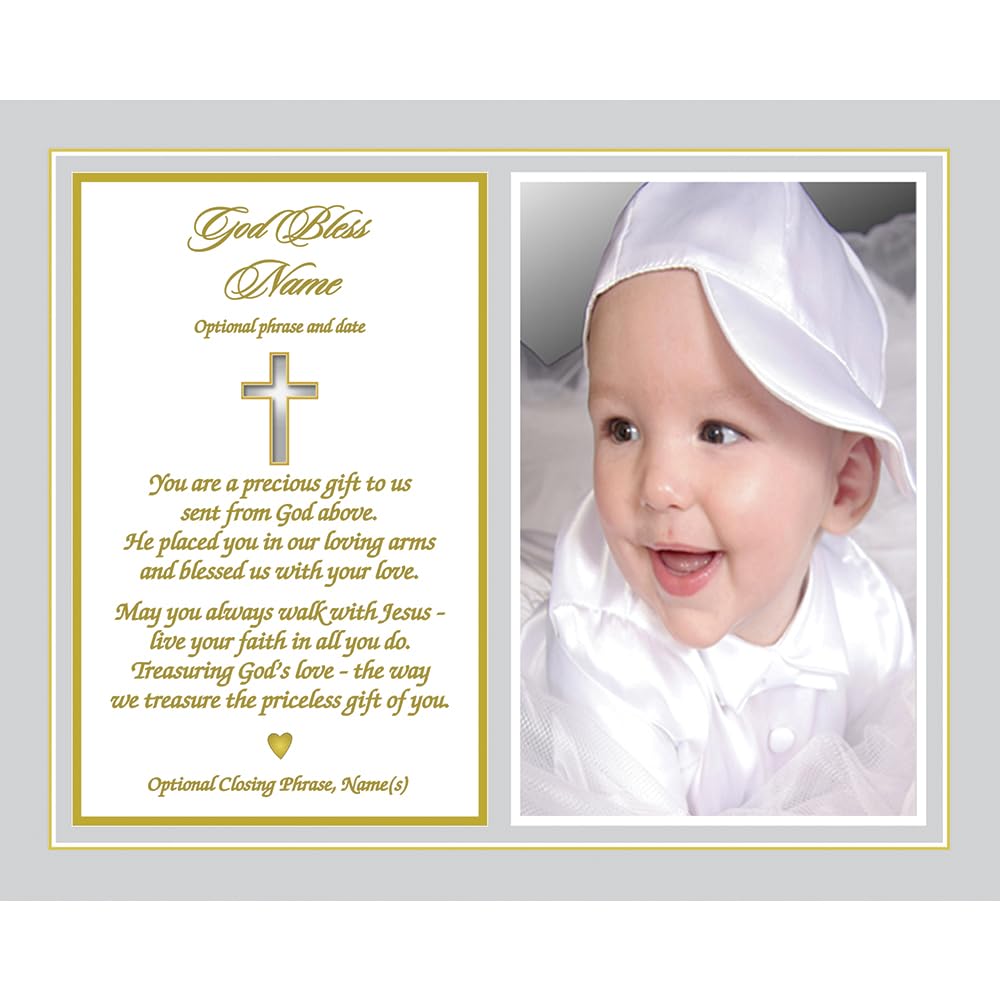 Poetry Gifts Baby Baptism Blessing for Boy or Girl, Personalized Gift with Name, Date and Photo, 8x10 Inch Custom Print