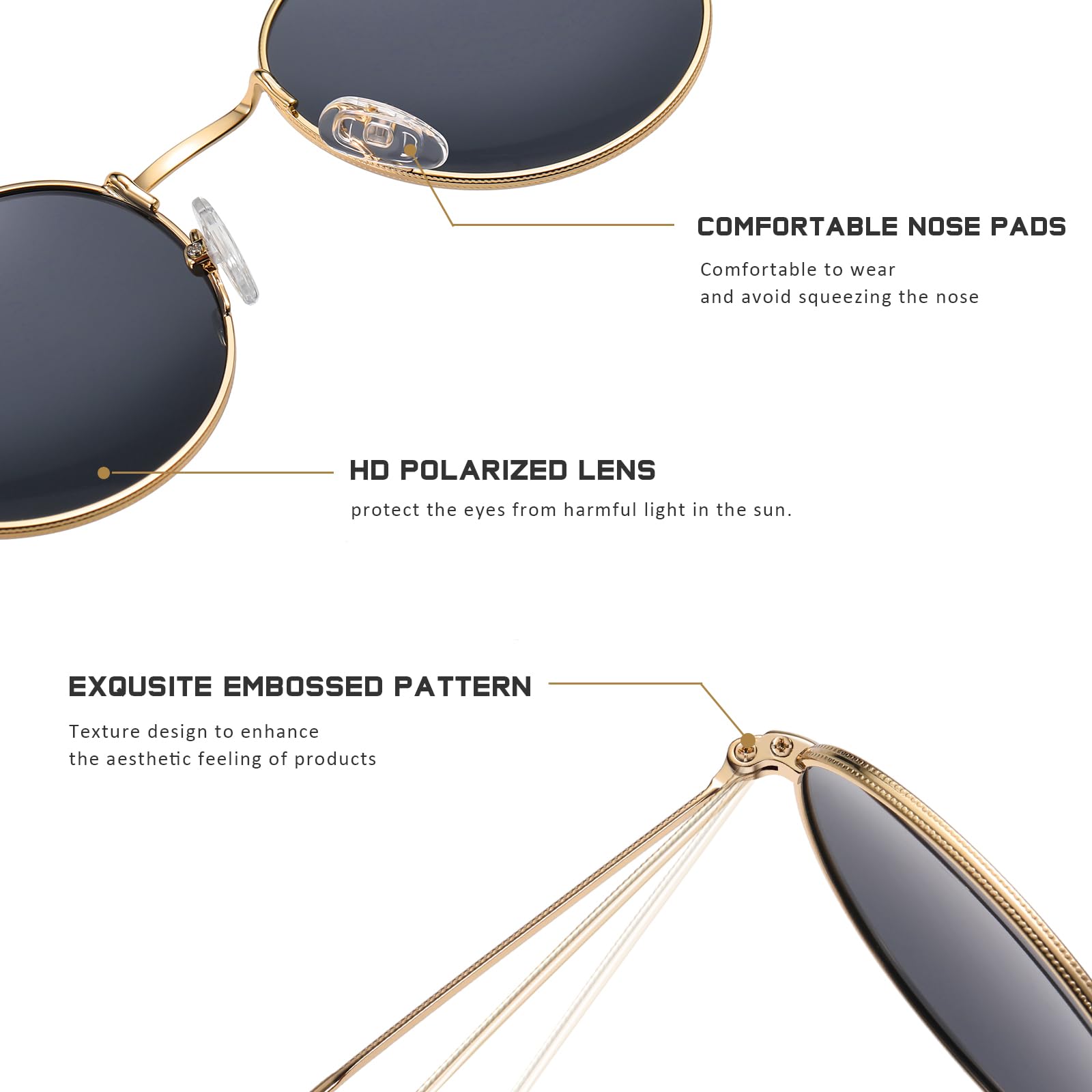 YWWPMDOF Round Sunglasses Women Men - Trendy Small Circle Polarized Sun Glasses UV Protection
