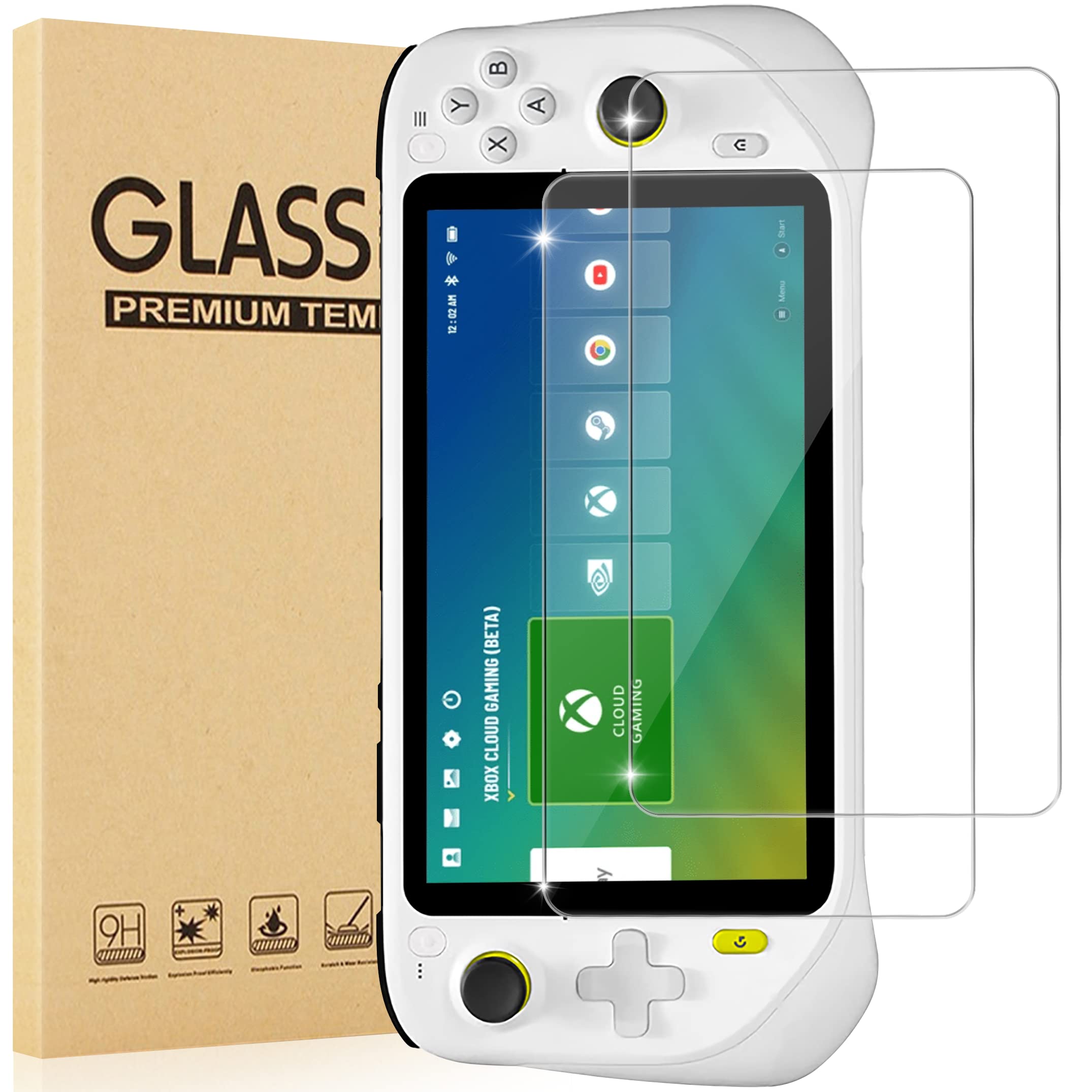 TQLGY [2 Pack] Screen Protector for Logitech G Cloud Gaming Handheld, Tempered Glass Film, 9H Hardness, HD Clear, Bubble Free, Anti-Scratch, Easy Installation