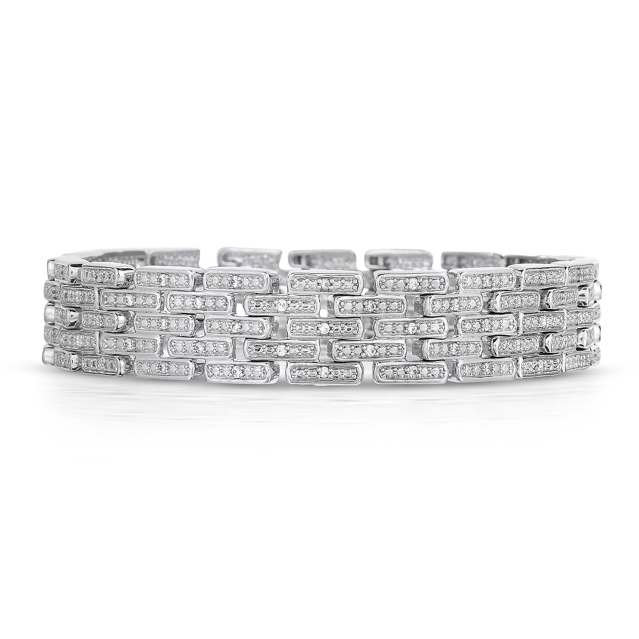 NATALIA DRAKE 1 Cttw Diamond Bracelet for Women Studded Panther Link 7.25 Inches