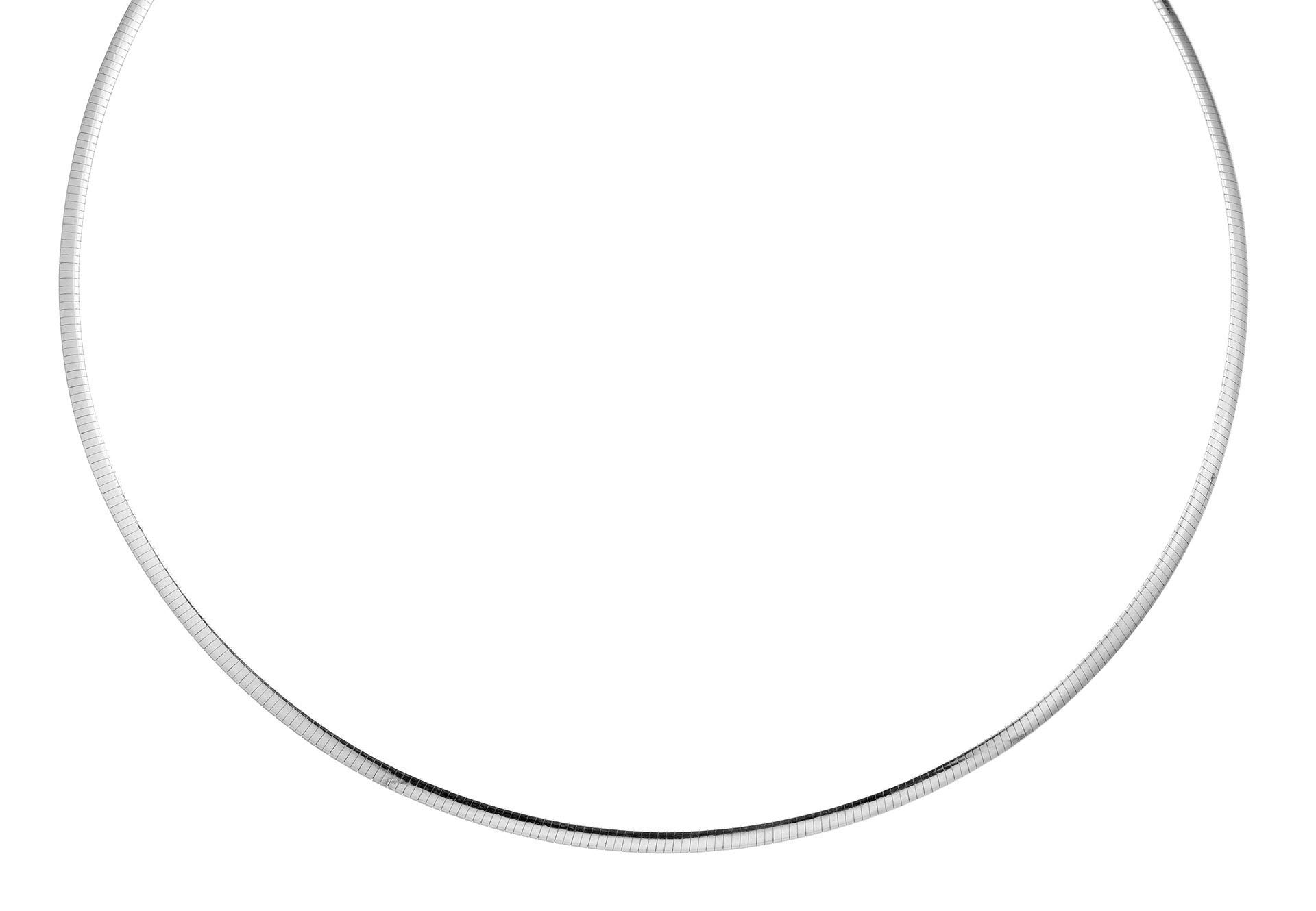 QUADRI - Premium Quality 925 Pure Sterling Silver Certified Made in Italy2.5mm Solid Dome Omega Link Chain Necklace for Women 16"-20" inch Made in Italy