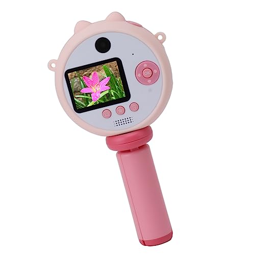 Portable Digital Camera Toy 8X Digital Zoom Cute Protective Case for Kids Selfie Camera for Birthday Gift (Pink)