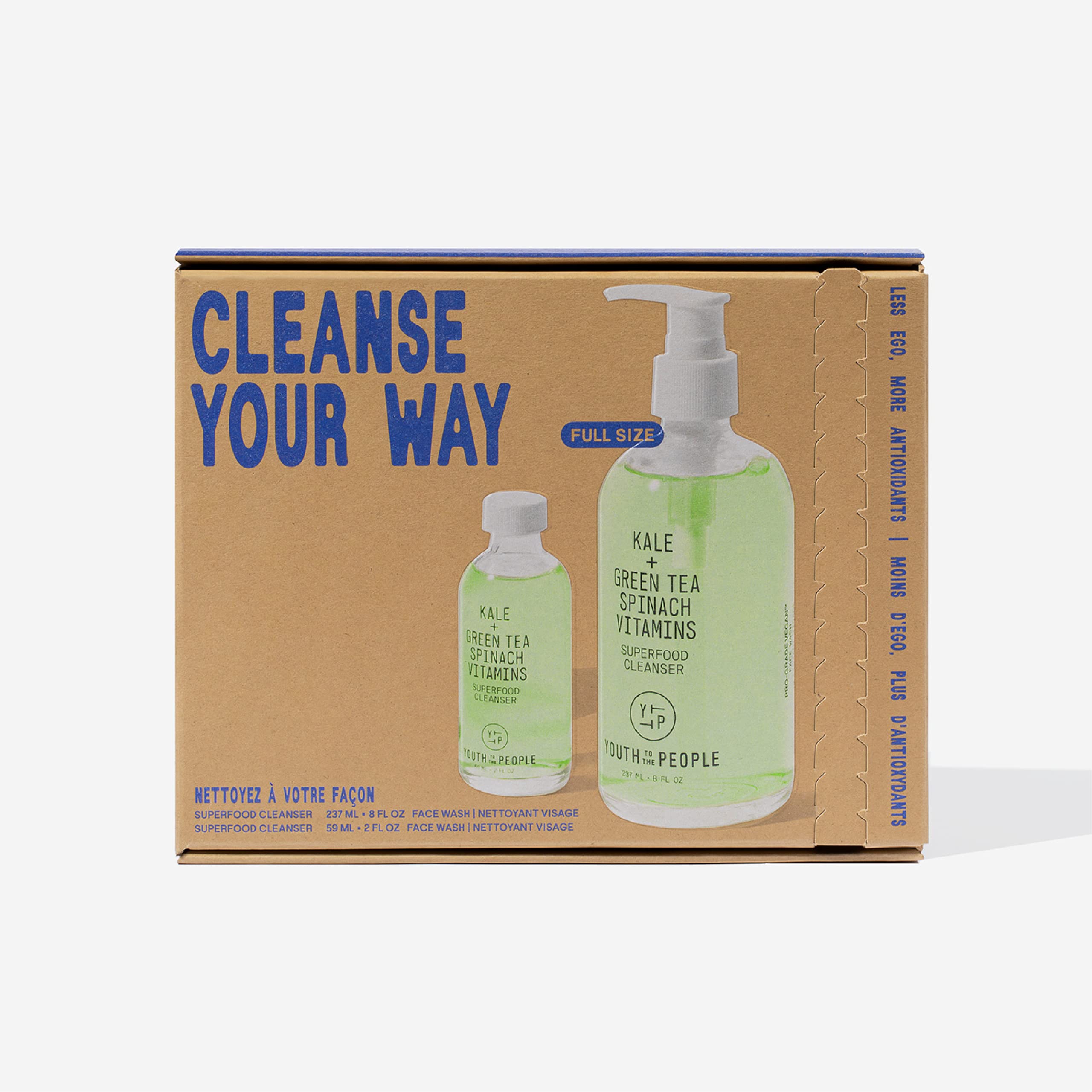 Youth To The People Cleanse Your Way Kit - Full Size Superfood Cleanser (8oz) + Travel Size (1oz)