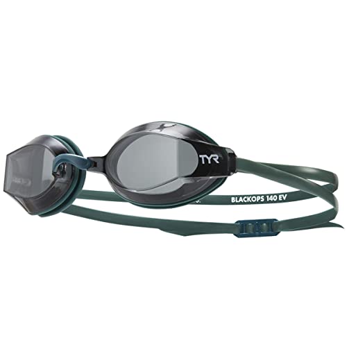 TYR Adults Black Ops 140 EV Racing Adults Goggles - Smoke/Teal