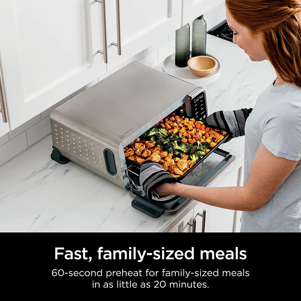 Ninja FT205CO Digital Air Fry Pro Countertop 8-in-1 Oven Extended Height (Renewed) Bundle with 3 YR CPS Enhanced Protection Pack