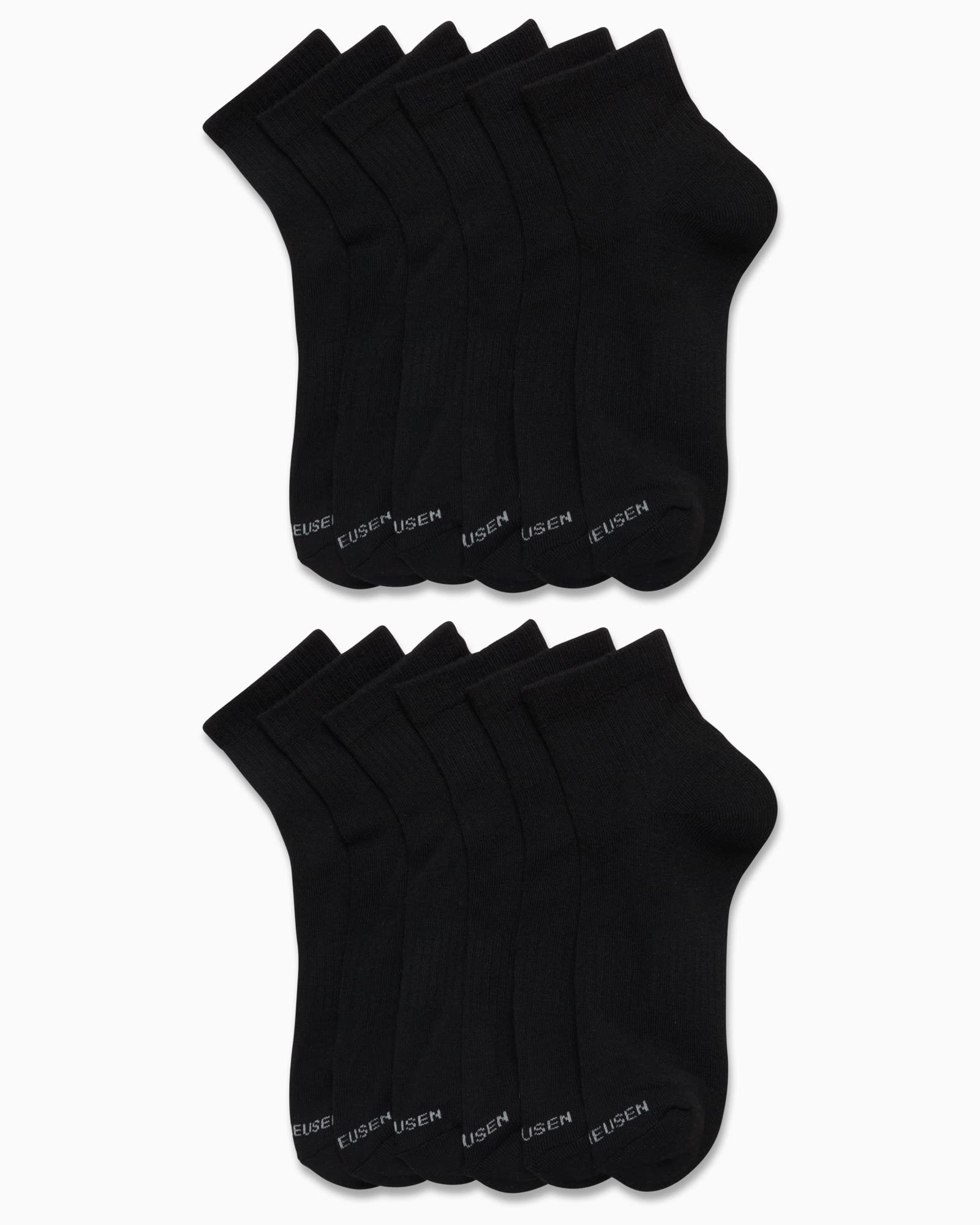 Van Heusen Men's Socks - Performance Cushioned Above Ankle Athletic Quarter Mini-Crew Socks (12 Pack), Size 6-12.5, All White