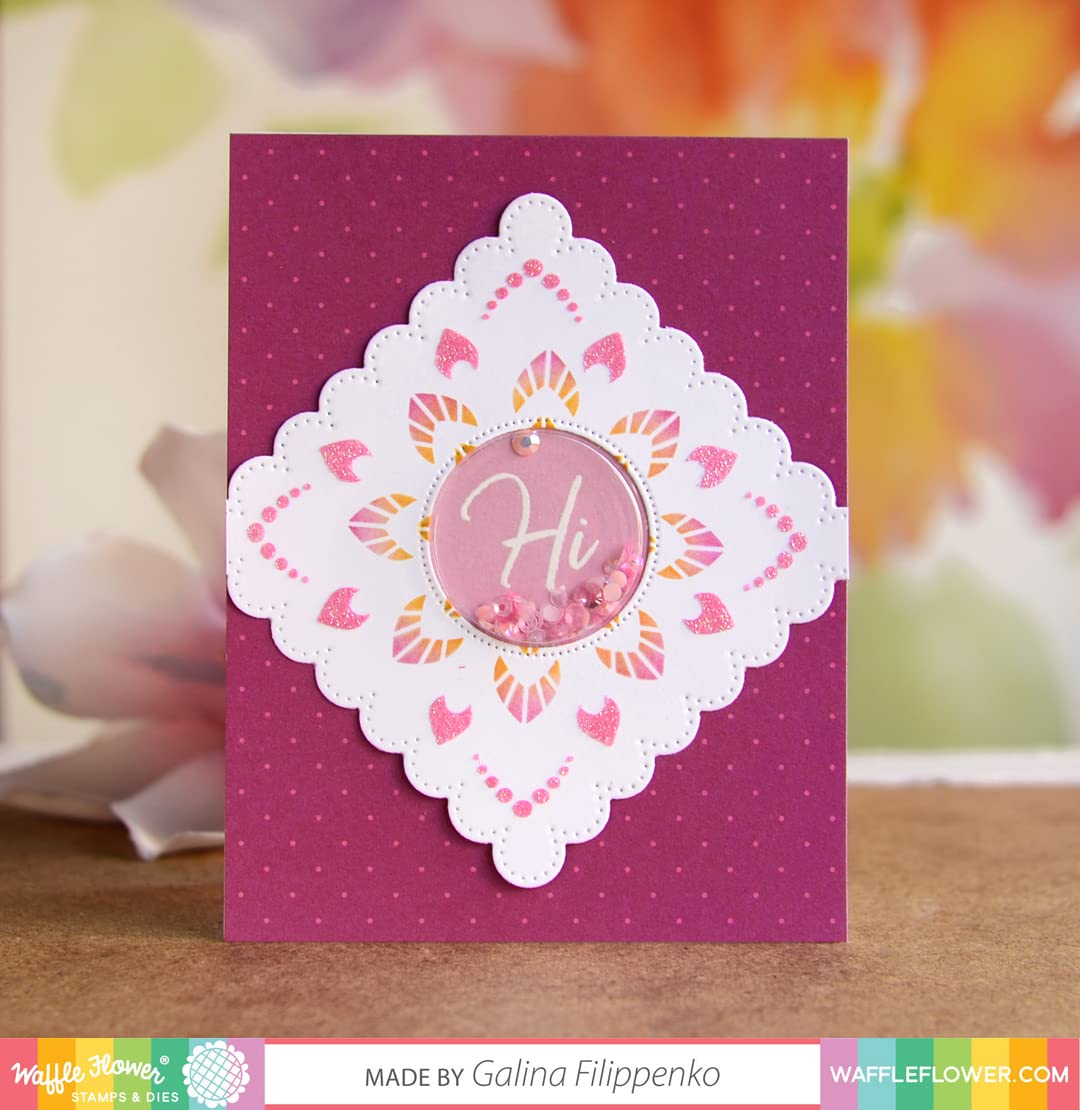 Waffle Flower Shaker Cover - Slim Circles - 1/8" Deep Low Profile Plastic Clear Shaker Pourch Covers to Create Shaker Cards to Send Through Regular Mail. 2.2", 1.45", and 0.7" Circles