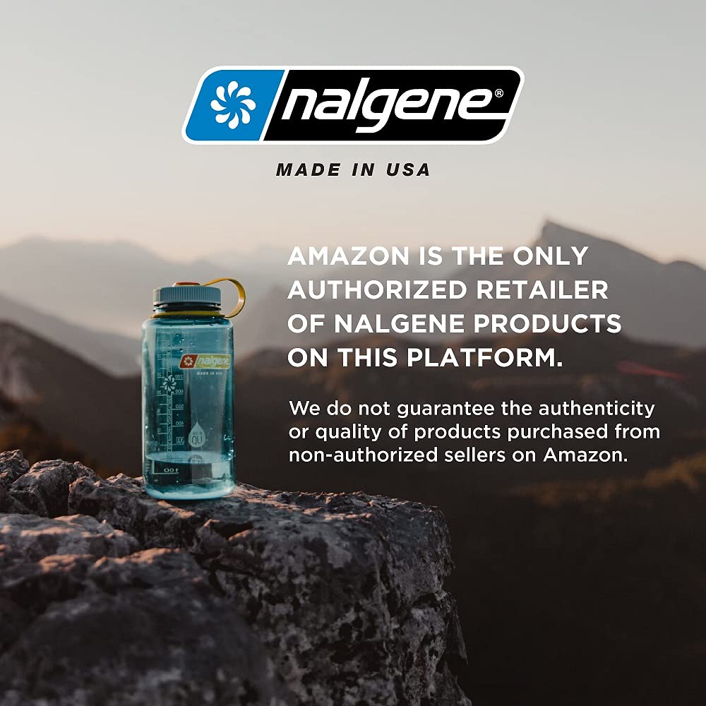 Nalgene On the Fly BPA-Free Water Bottle, Clear w Blue/White, 24 oz