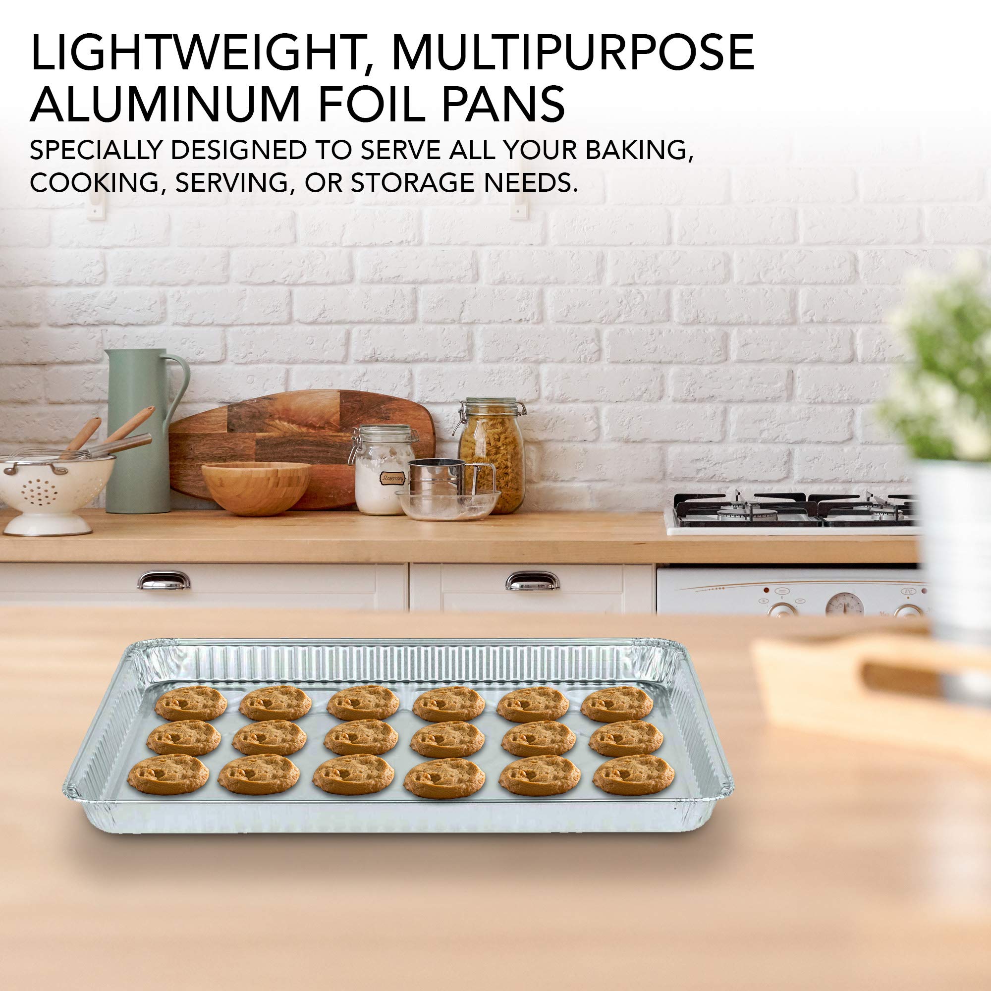 Stock Your Home Aluminum Pans Cookie Sheet Baking Pans (15 Pack) Disposable Aluminum Foil Trays - Reusable and Durable Nonstick Baking Sheets – Disposable Cookie Sheet Foil Pans - 16 Inch x 11 Inch