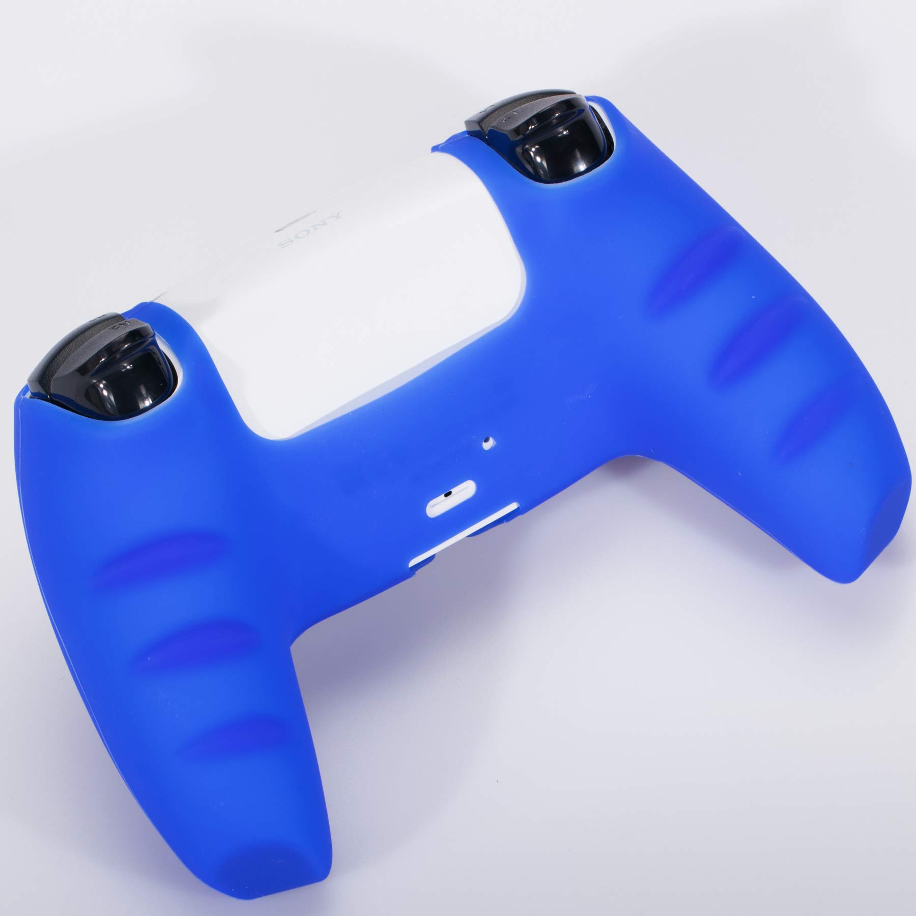 Playrealm Soft 3D Dots Silicone Skin Cover x 1 & Thumb Grips x 8 for PS5 Dualsenese Controller (Blue)
