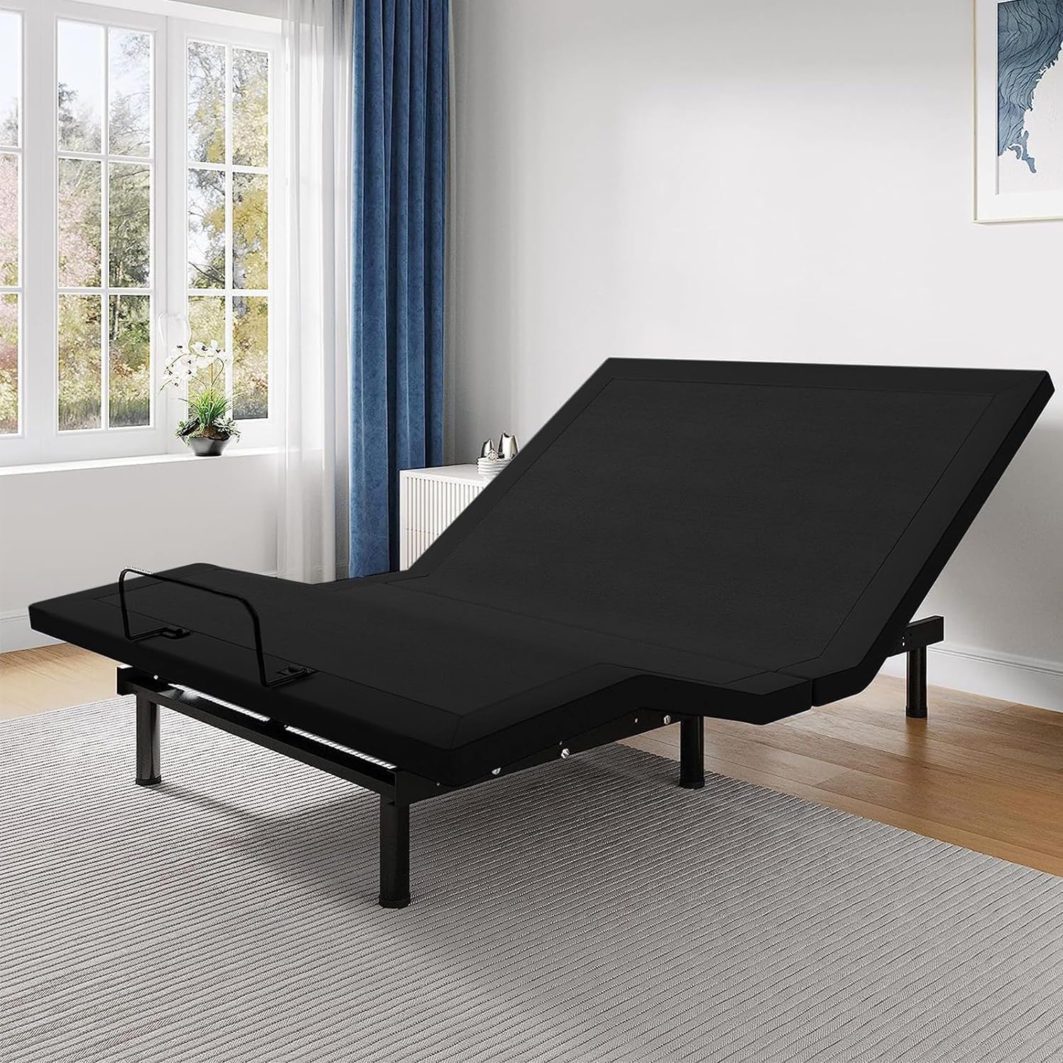 MLILY EGOHOME Split King Adjustable Bed Frame with Wireless Remote for Independent Head and Foot Incline, Folding Electric Bed Base for Zero Gravity, Anti-Snore, Easy Assembly, Double Twin XL