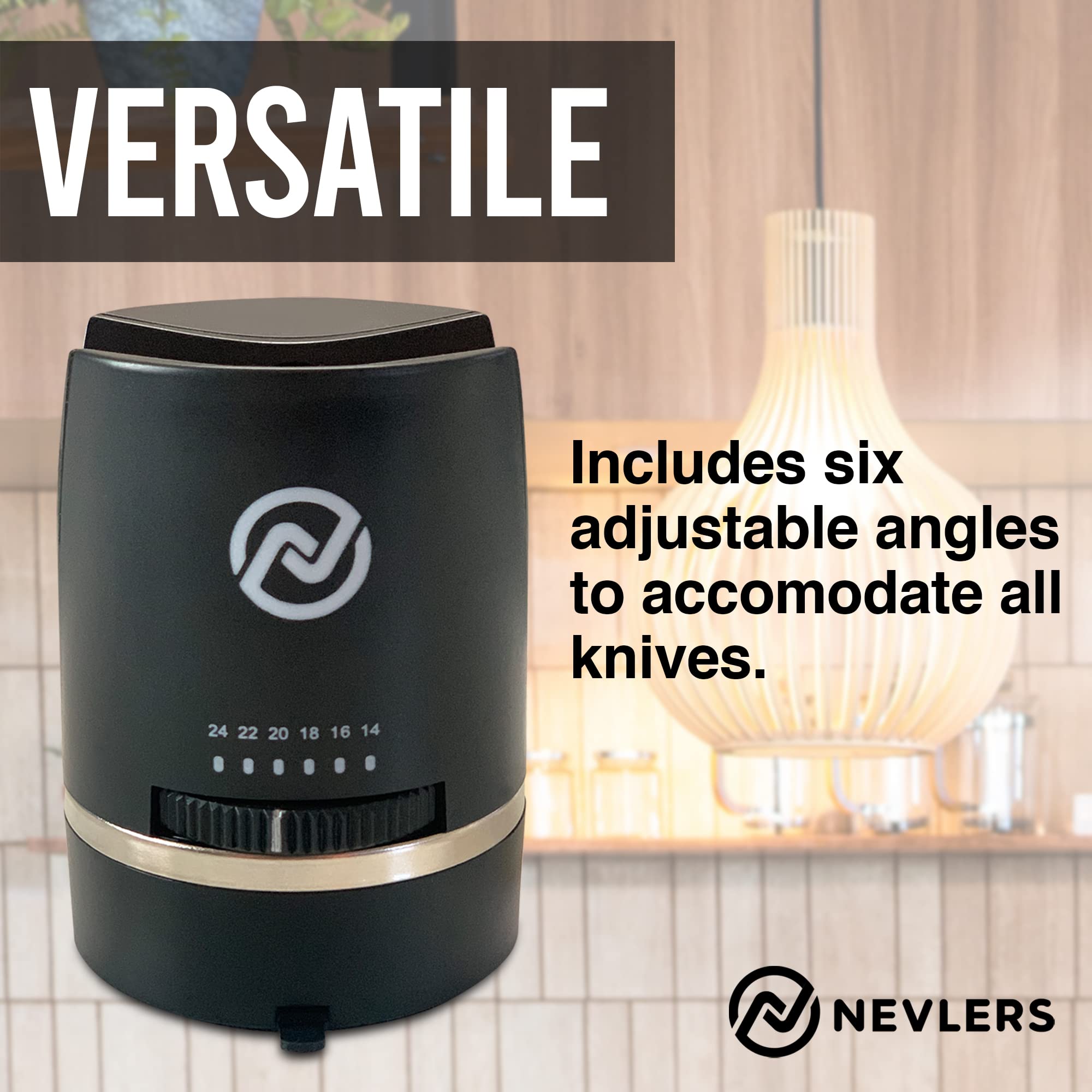 Nevlers Adjustable Angle Manual Kitchen Knife Sharpener with Suction Base - These Sharpeners Prep, Repair, Sharpen, & Polish Most Knives in One Easy Step - Mini Brush for Quick & Easy Clean Up - Red