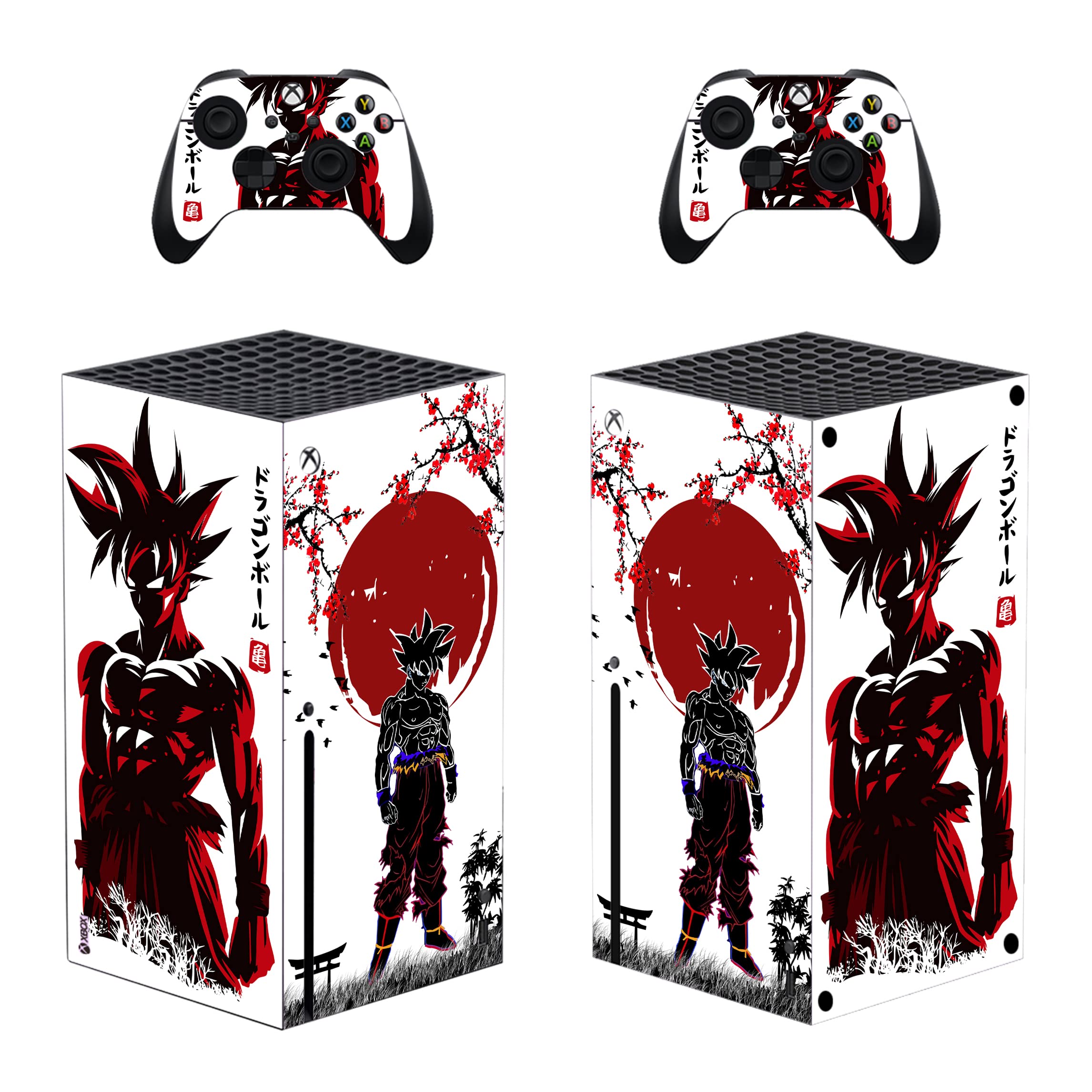 Vanknight Xbox Series X Console Controllers Skin Decals Stickers Wrap Anime Vinyl for Xbox Series X Console Saiyan