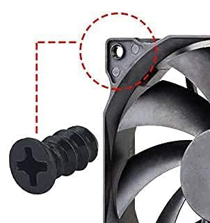 Persberg 100pcs Computer Cooling Fan Mount Screws, M5x10 Black Computer PC Case Fan Screws Black for 70mm, 80mm, 90mm, 92mm, 120mm, 140mm PC Cooling Fan Mount Screws- Screw kit (FANSCREW)(120-19)