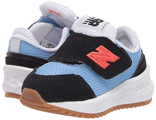 New Balance Kid's Fresh Foam X70 V1 Hook and Loop Sneaker, Black/Team Carolina, 3 Wide Infant