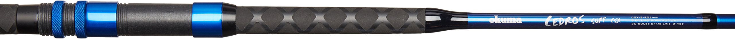 Okuma Fishing Tackle CSX-S-902MH Cedros Surf CSX Graphite Saltwater Spinning Rods, Black