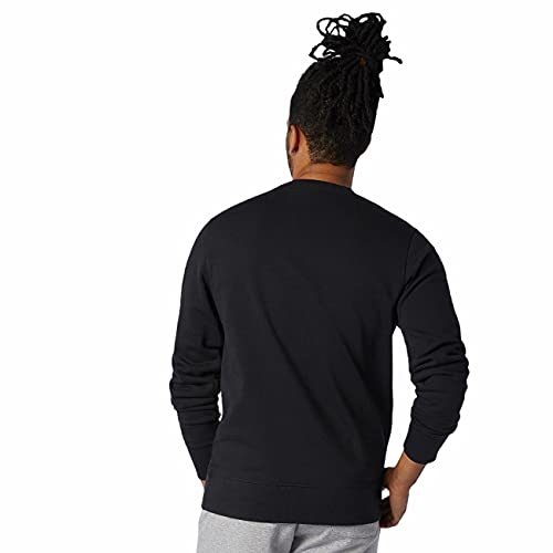 New Balance Men's NB Essentials Stacked Logo Crew Neck Sweatshirt, Black , Medium