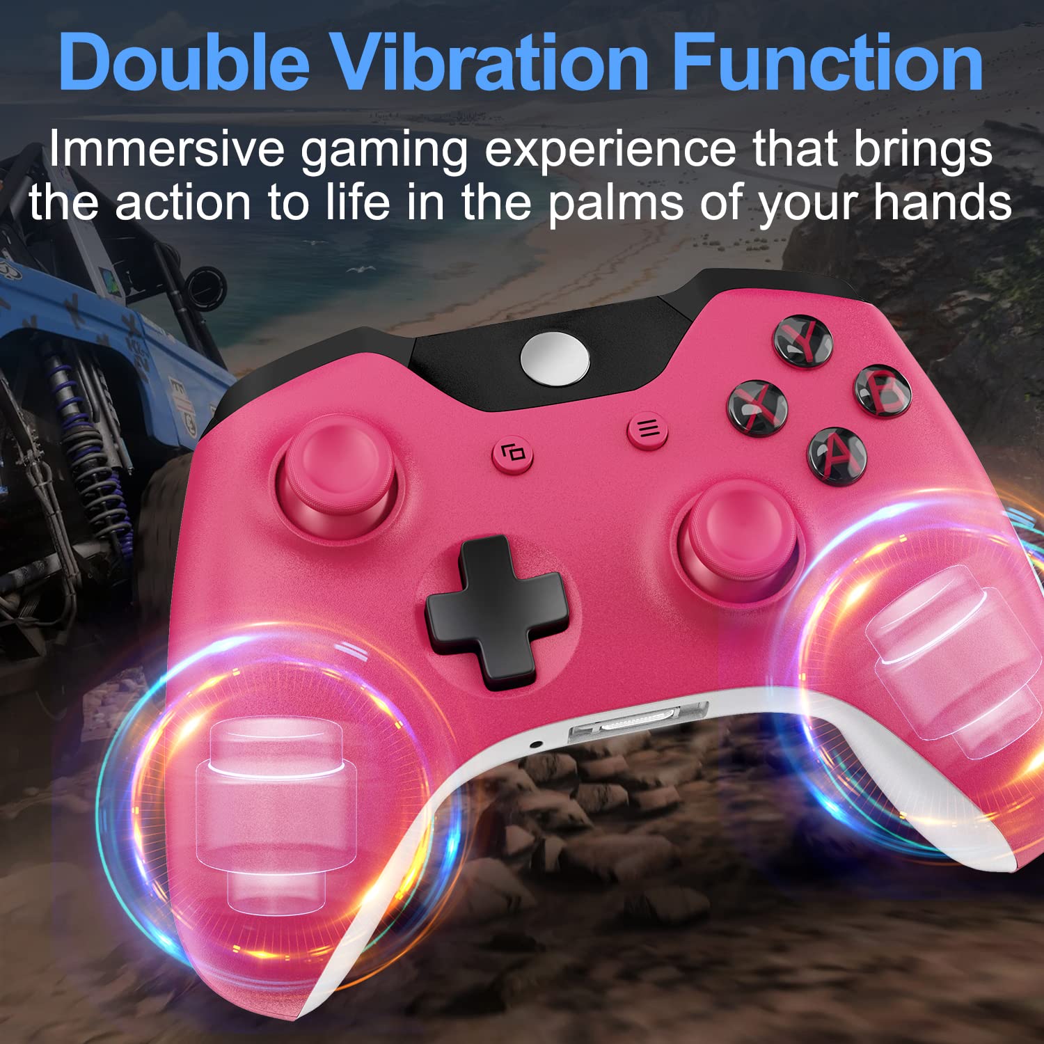usergaing Neon Pink Controller Replacement for Xbox One,Xbox Series X/S,Xbox One X/S,Windows 10 PCs,Wireless Gamepads with 3.5mm Headphone Jack