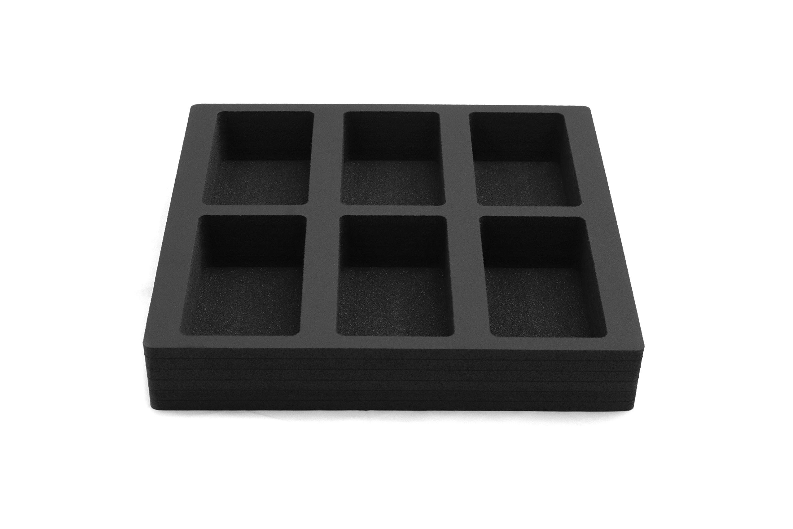 Polar Whale Tea Bag Storage Deluxe Organizer Tray Drawer Bin Insert for Kitchen Home Office Condiments Packets Waterproof Washable Black Foam 6 Compartment 12.5 X 12.5 Inches