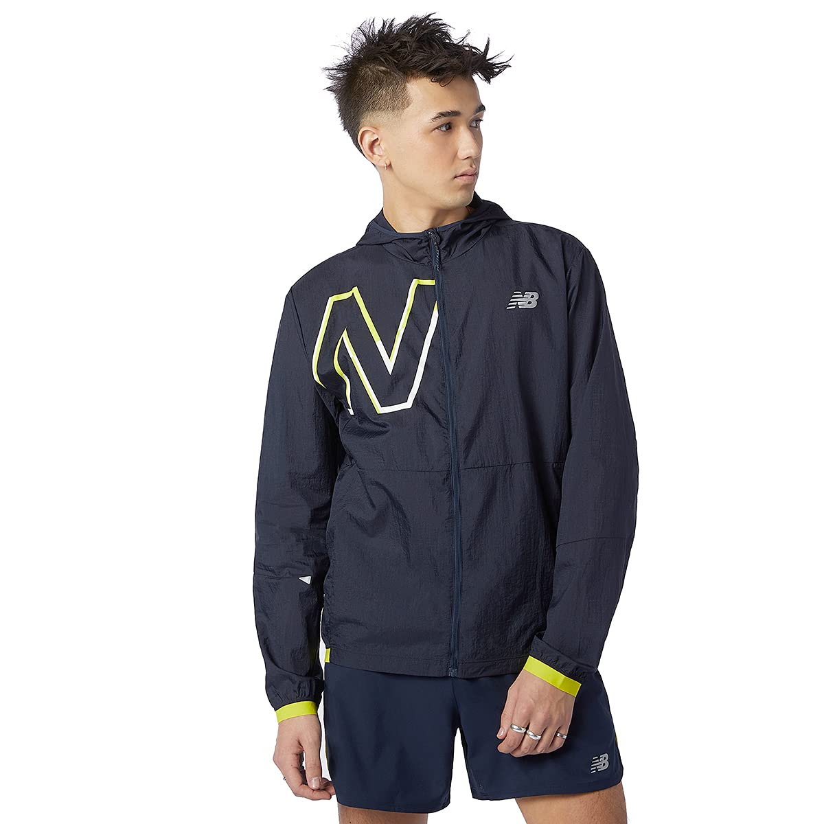 New Balance Men's Impact Run Light Pack Jacket, Sulphur Yellow , Medium