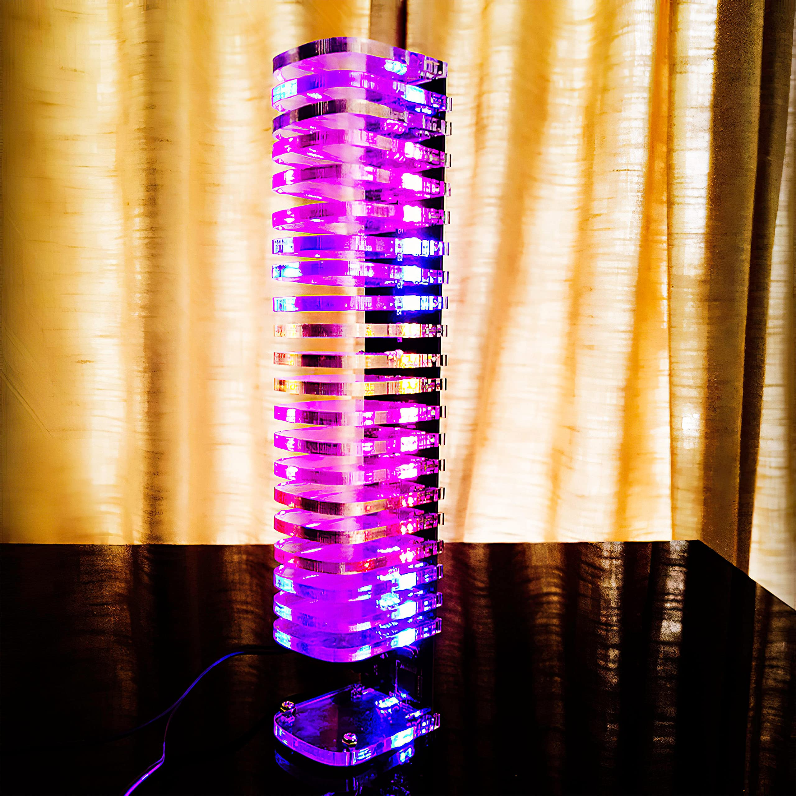 Vastarry Light Cube kit 21-Segment Audio Light Column Parts Music Spectrum Fantasy Crystal Sound Column LED Music Spectrum kit Electronic DIY Production Parts
