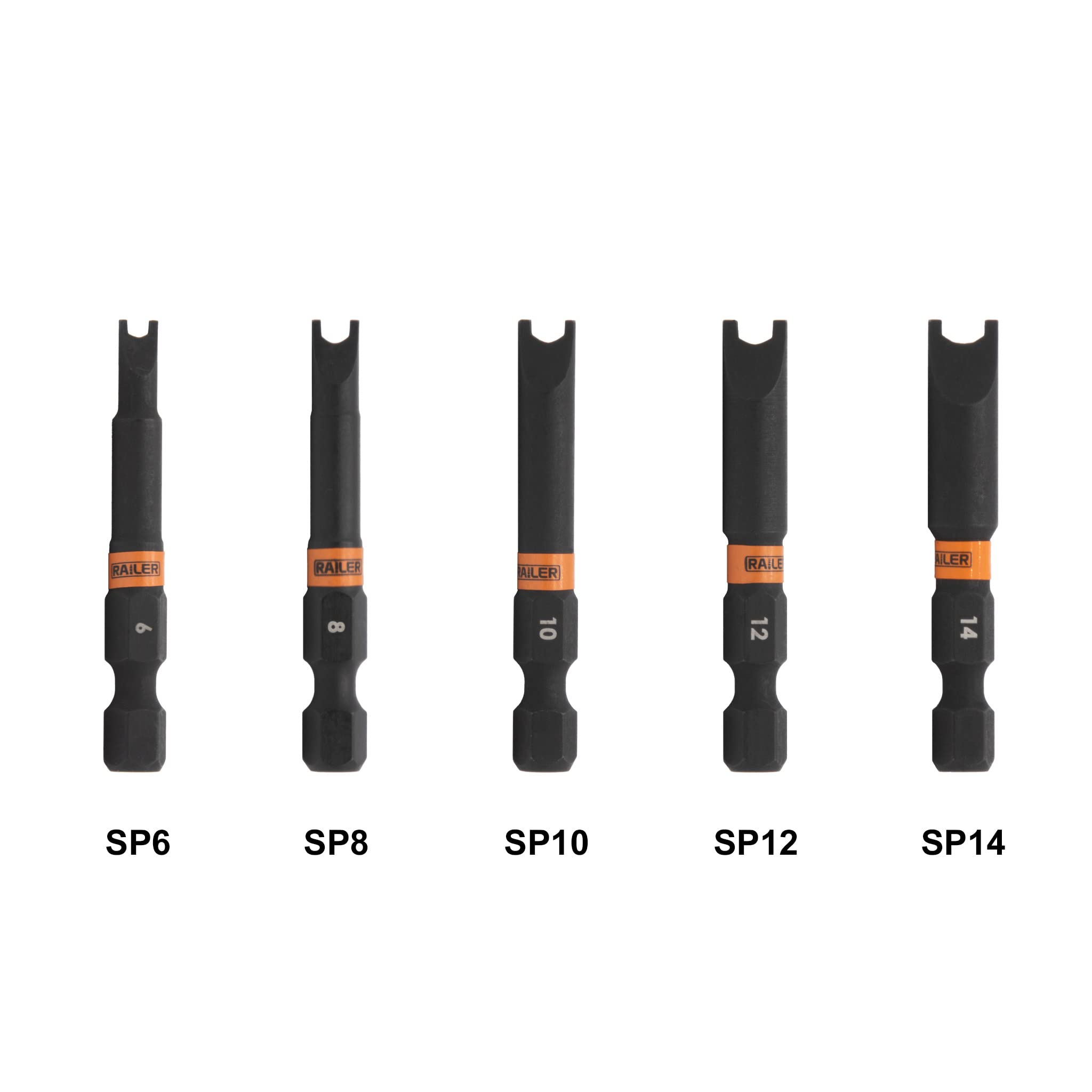 Spanner Screwdriver Bit Set - Railer 5PC S2 Steel 2" Spanner Snake Eyes Impact Driver Bit Set With A Tool Storage Bit Holder & Carabiner