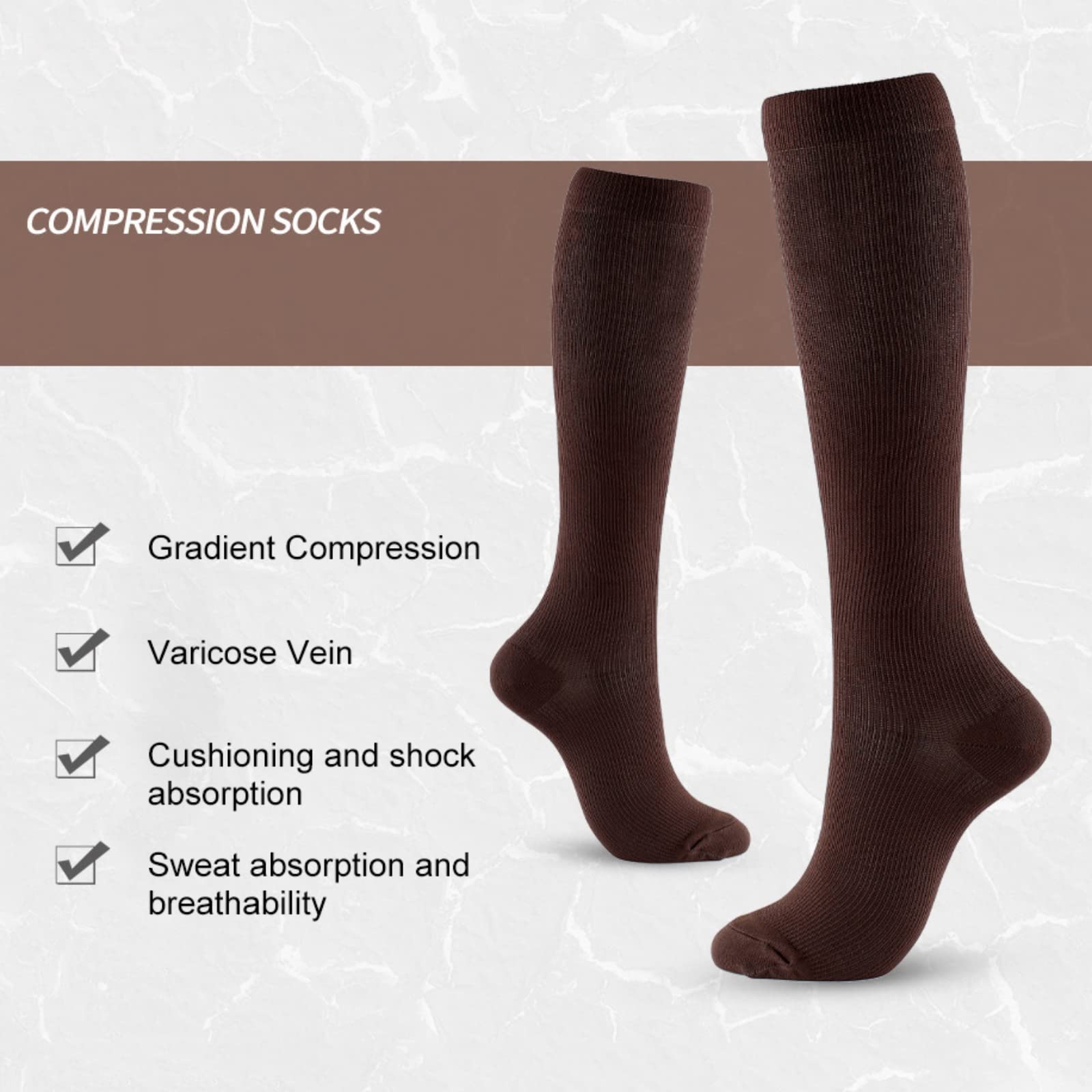Sawpy 3 Pair Compression Socks for Women Men 15-20 mmHg Circulation Athletic Compression Socks for Soccor, Baseball, Football