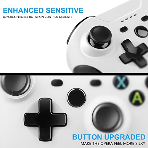 PomisGam Wireless Controller Compatible with Xbox One - 2.4GHz Game Controller Built-in Dual Vibration Gamepad Compatible with Xbox One/One S/One X/One Series X/S/Elite/PC Windows 7/8/10 (White)
