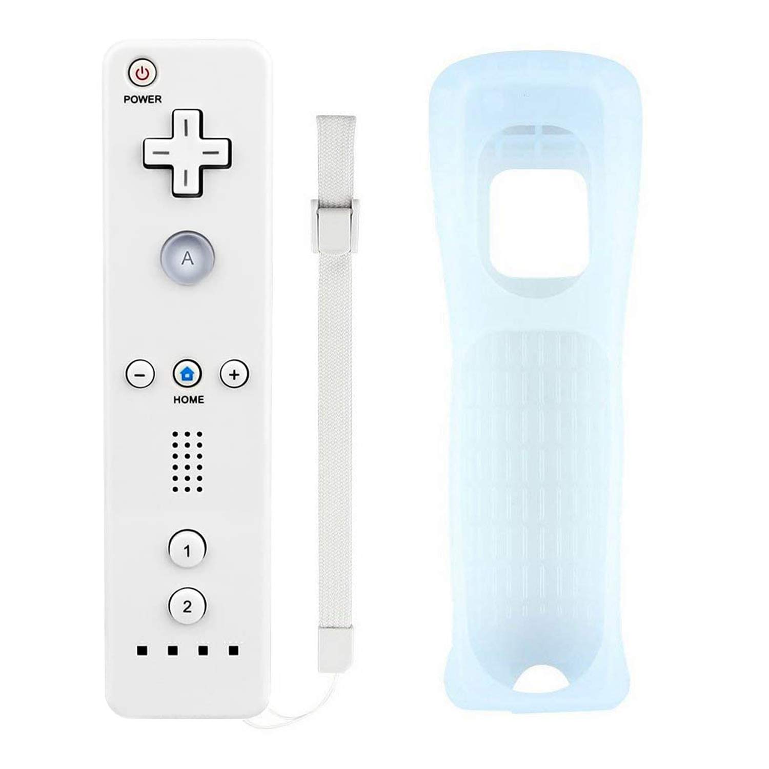 Mribo Wii Remote Controller, Replacement Remote Game Controller with Silicone Case and Wrist Strap for Nintendo Wii and Wii U (White)