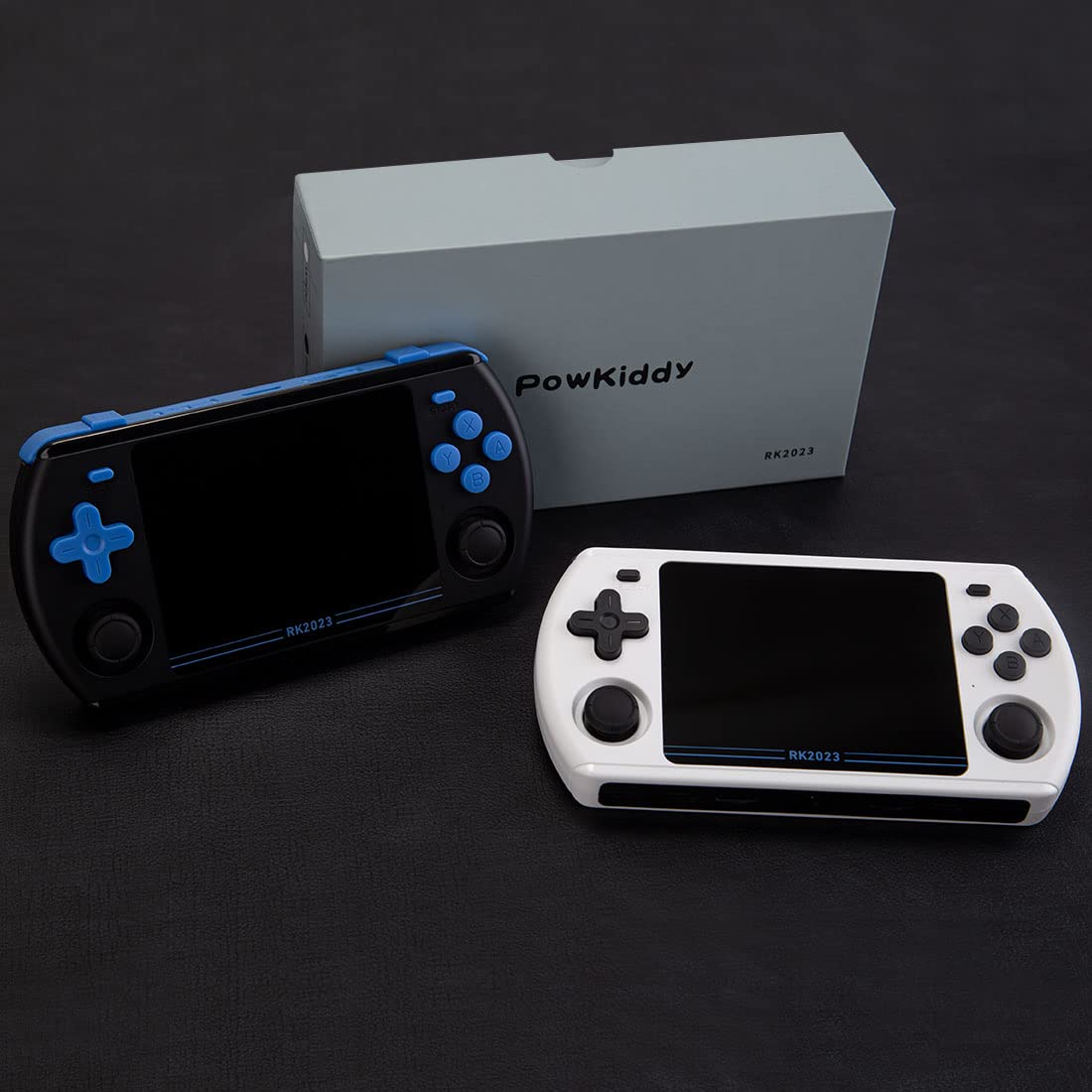 POWKIDDY RK2023 Handheld Game Console, 3.5 Inch OCA IPS Portable Linux Open Source Retro Arcade -16GB+128GB (White)