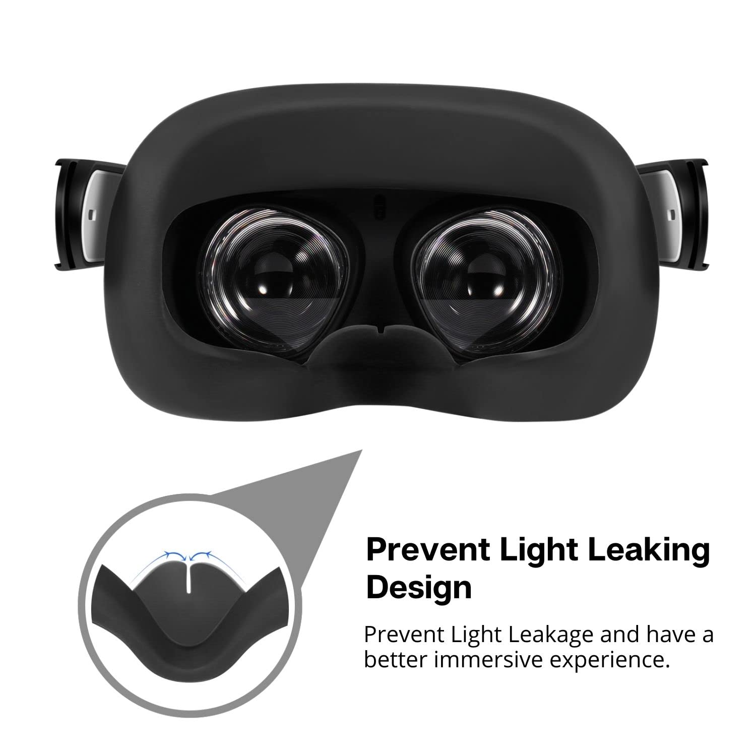 TNP Silicone Cover Set for Oculus Quest 2 Meta Quest 2 Controller Protector Black 4 in 1 Silicone VR Face Cover, Protective Lens Cover, VR Headset Skin Shell Accessories for Oculus Quest 2