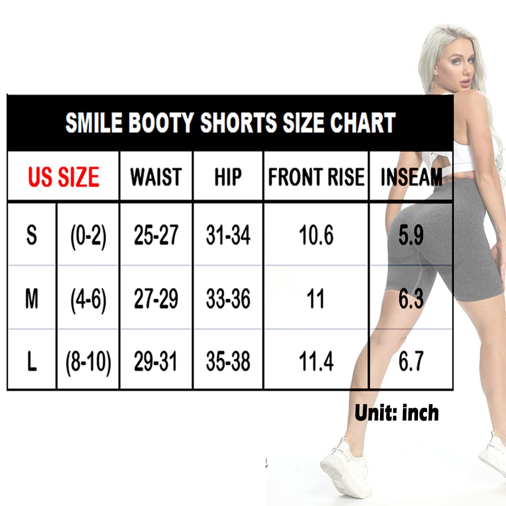 SEASUM Women Butt Lifting Biker Shorts Workout Gym Contour Seamless Shorts High Waisted Scrunch Booty Leggings L