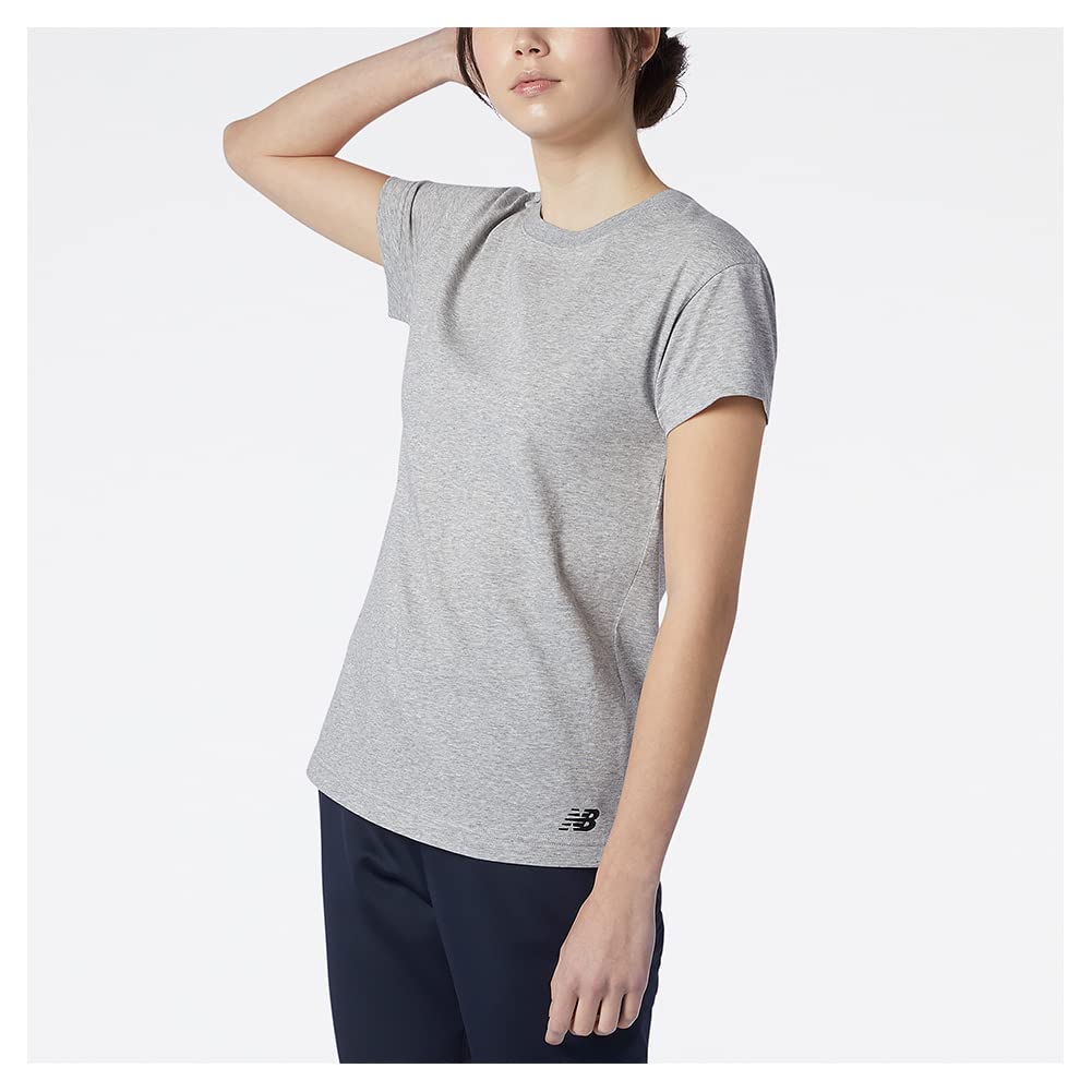 New Balance Women's Relentless Short Sleeve 21, Athletic Grey Heather, Large