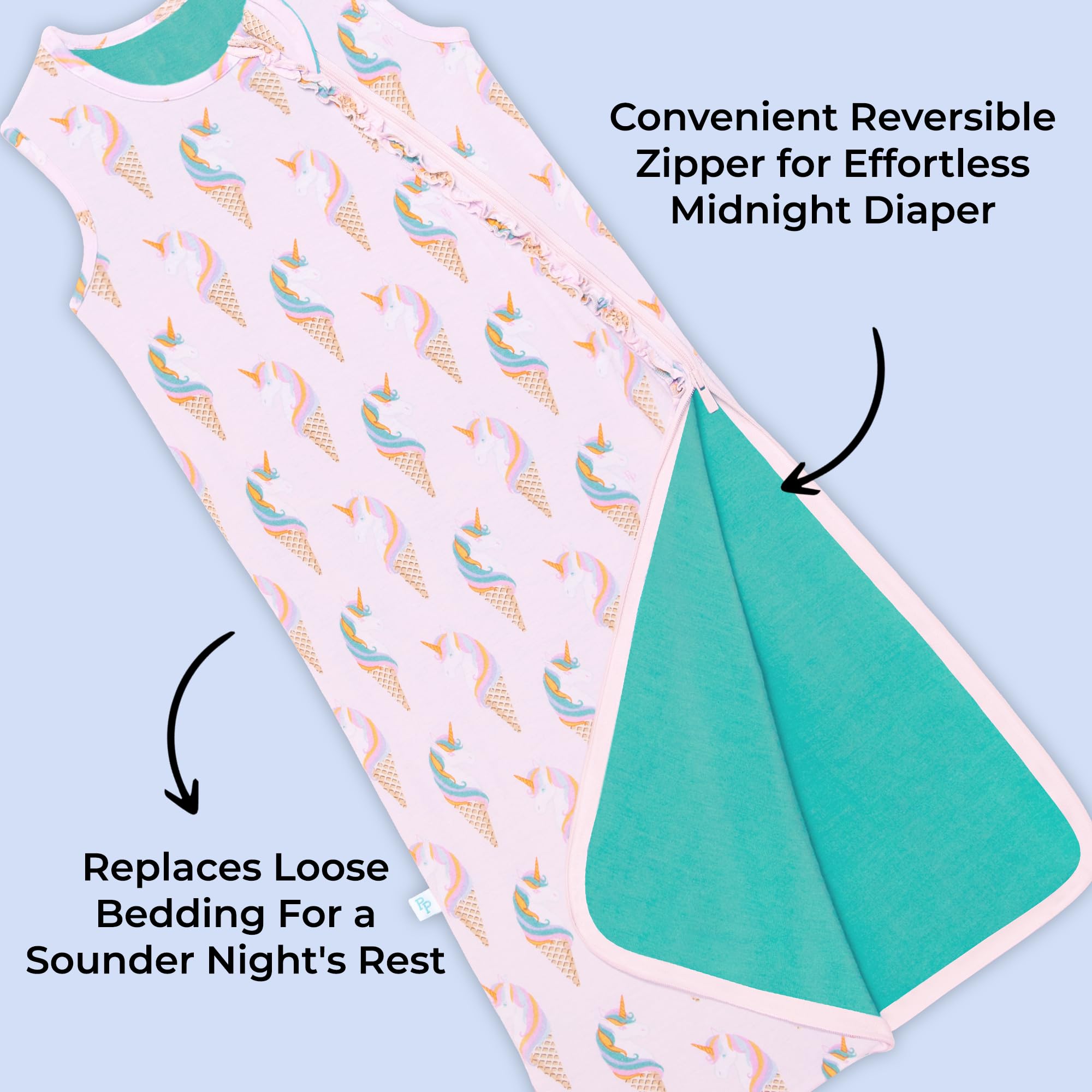 Posh Peanut Baby Wearable Blanket - Newborn Sleeveless Ruffled Sleep Bag - Viscose from Bamboo Infant Wear - 1 TOG